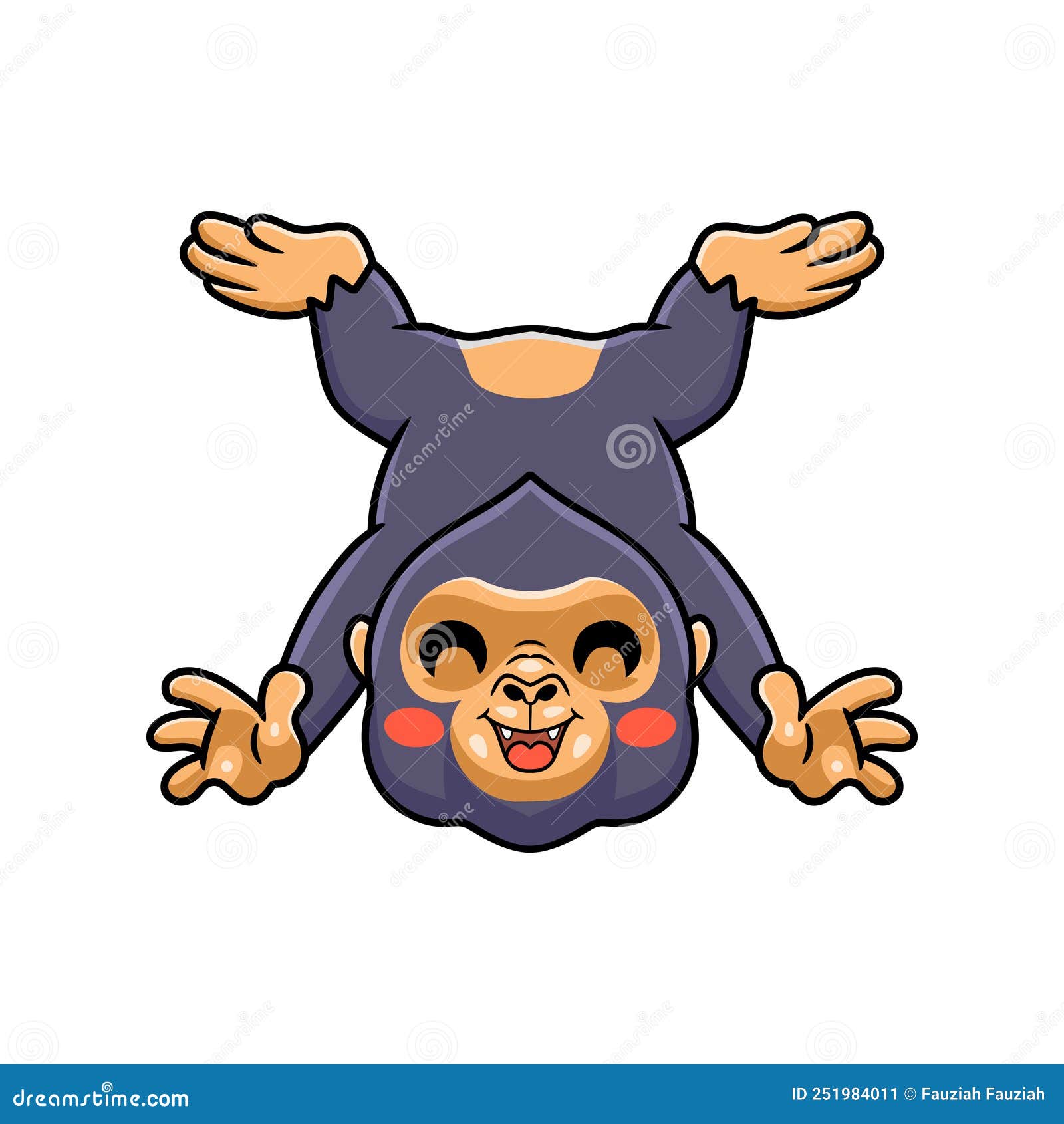 Cute Little King Kong Cartoon Posing Stock Vector - Illustration of ...