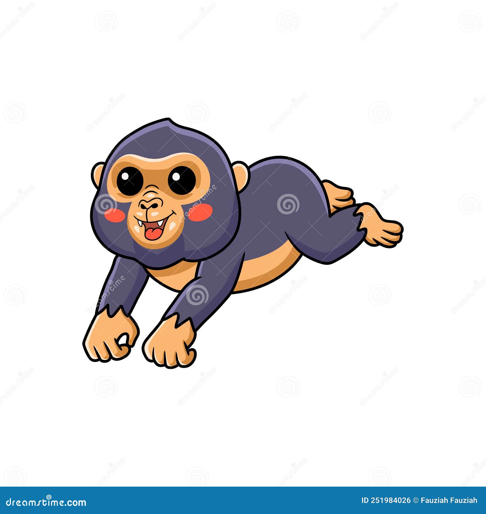 Cute Little King Kong Cartoon Jumping Stock Vector - Illustration of ...