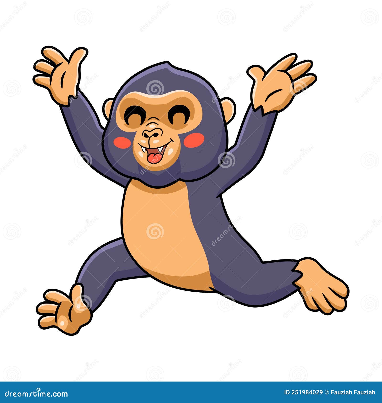 Cute Little King Kong Cartoon Running Stock Vector - Illustration of ...