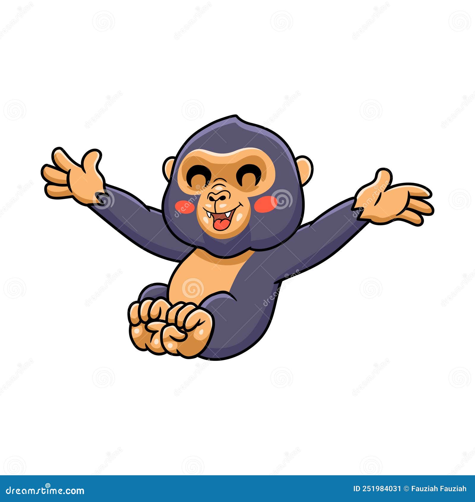 Cute Little King Kong Cartoon Posing Stock Vector - Illustration of ...
