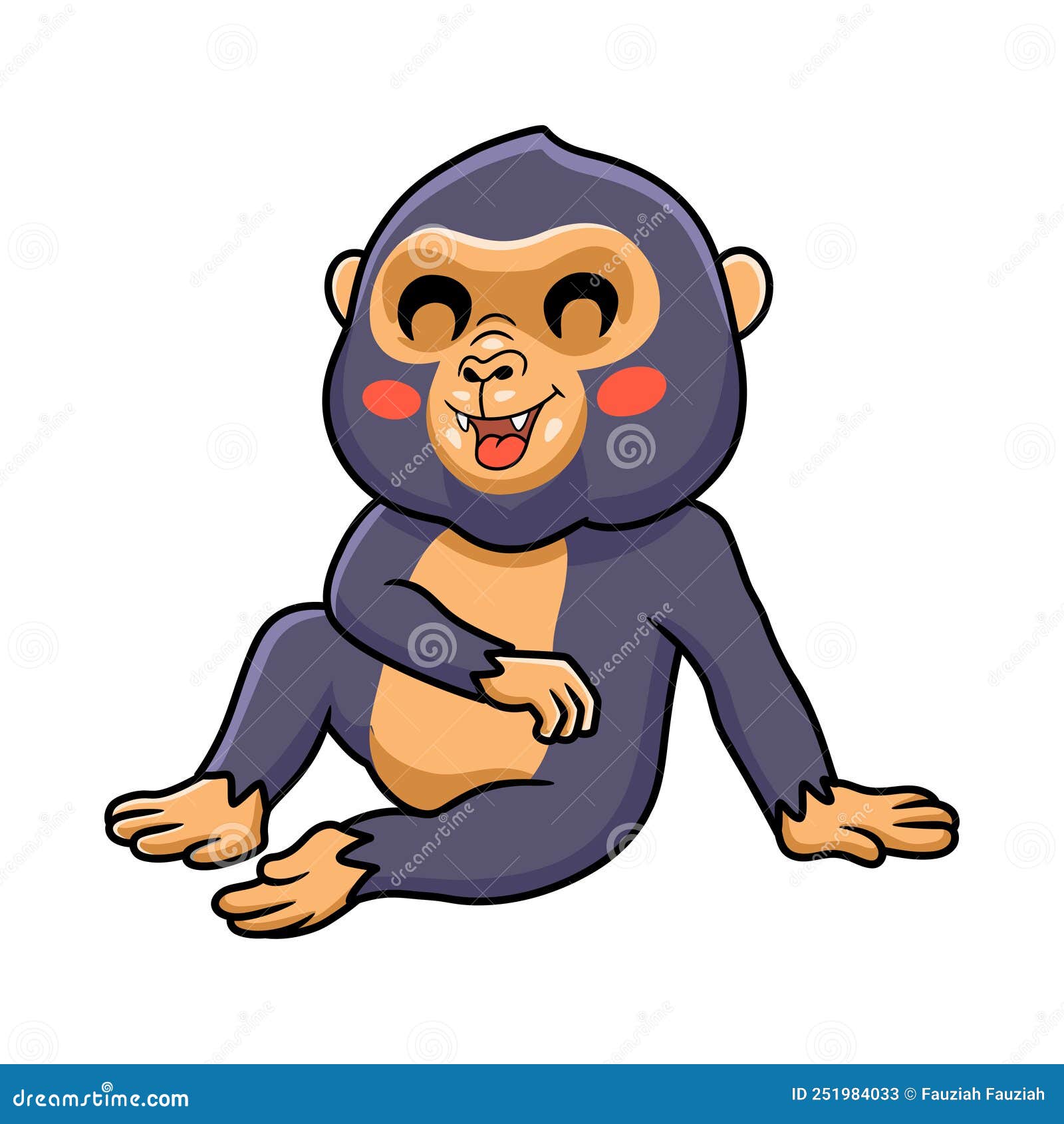 Cute Little King Kong Cartoon Sitting Stock Vector - Illustration of ...