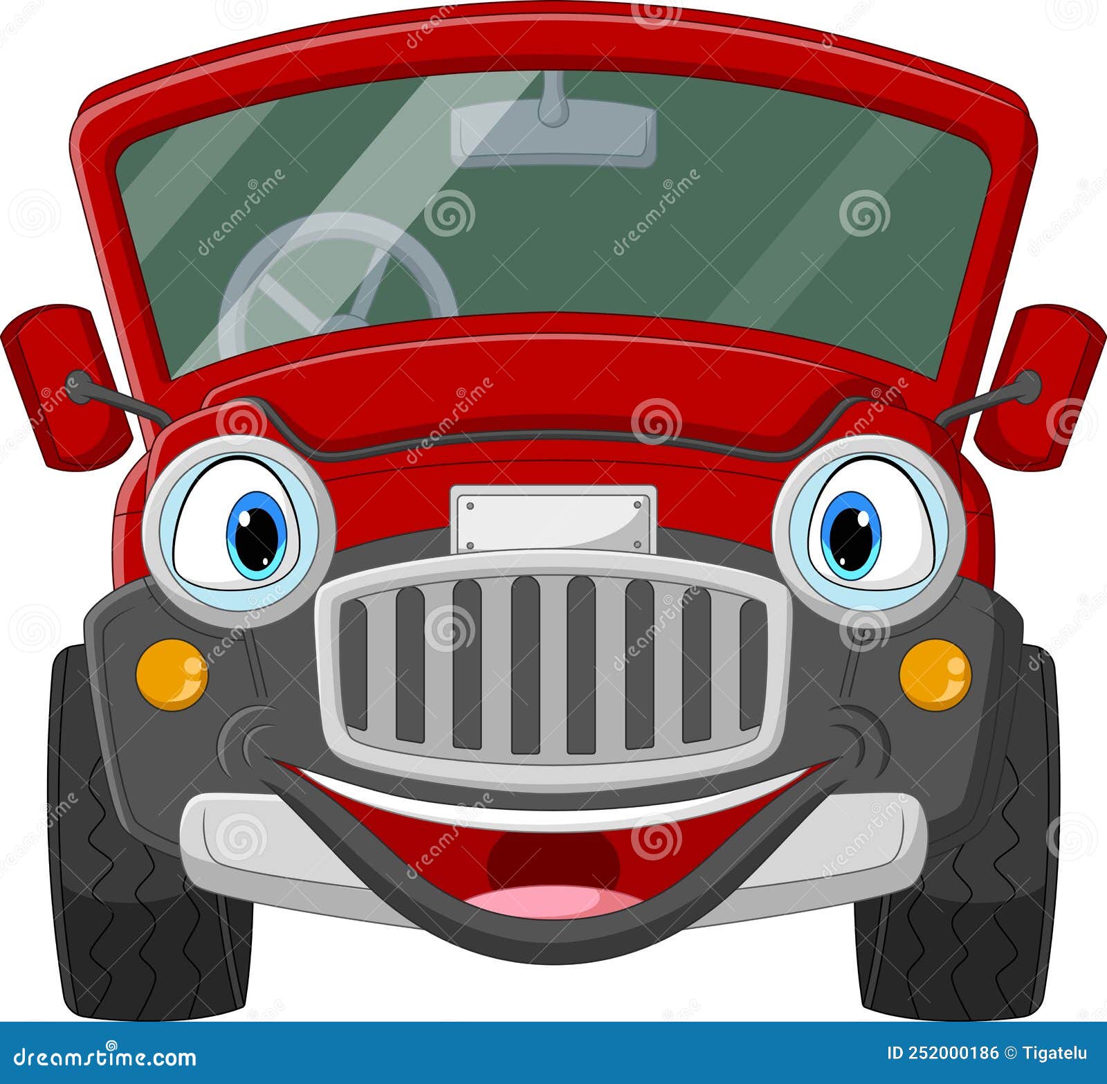 Cartoon Car Jeep Mascot Character Vector Illustration | CartoonDealer ...
