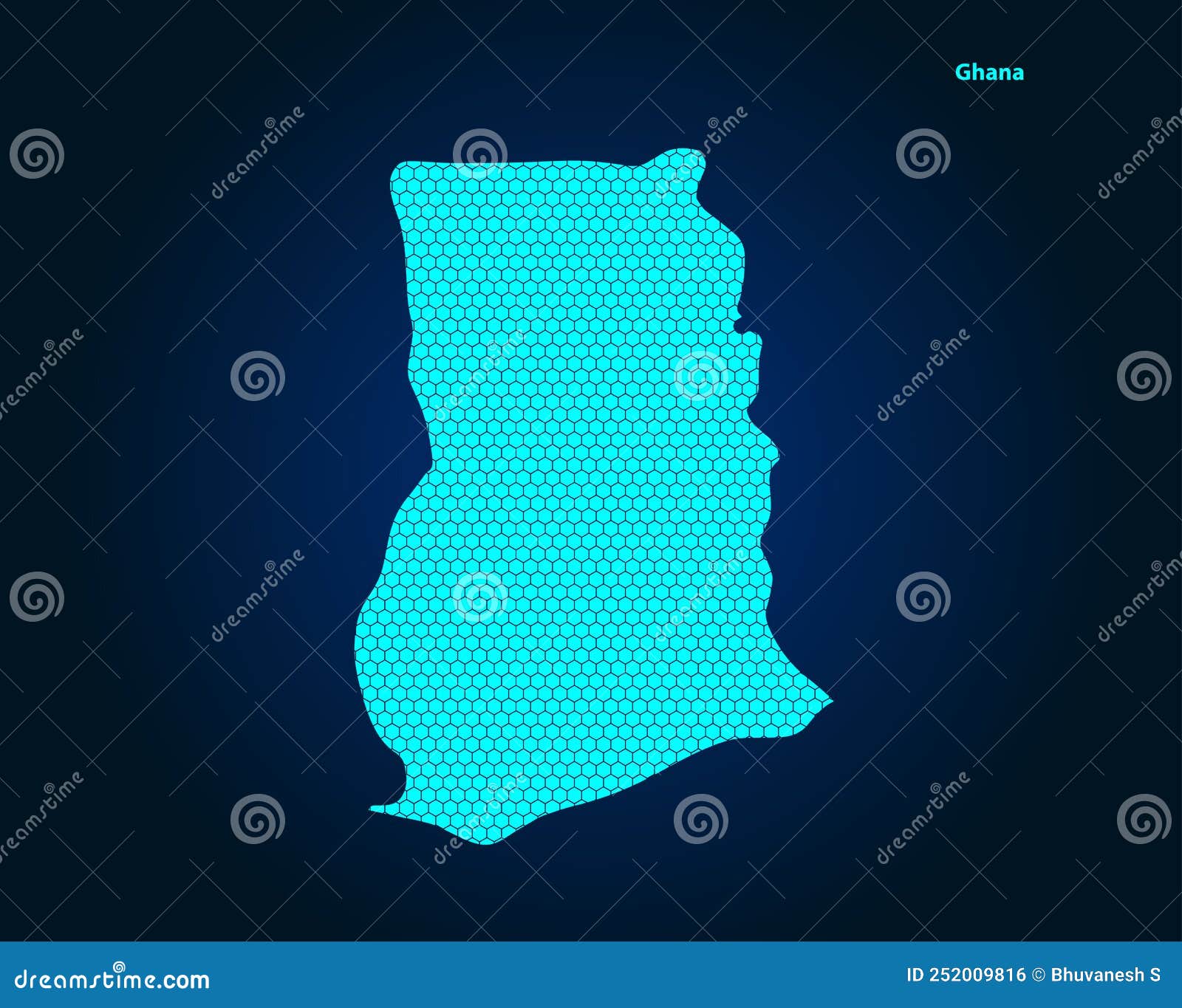 Ghana Country Detailed Editable Map Cartoon Vector | CartoonDealer.com ...