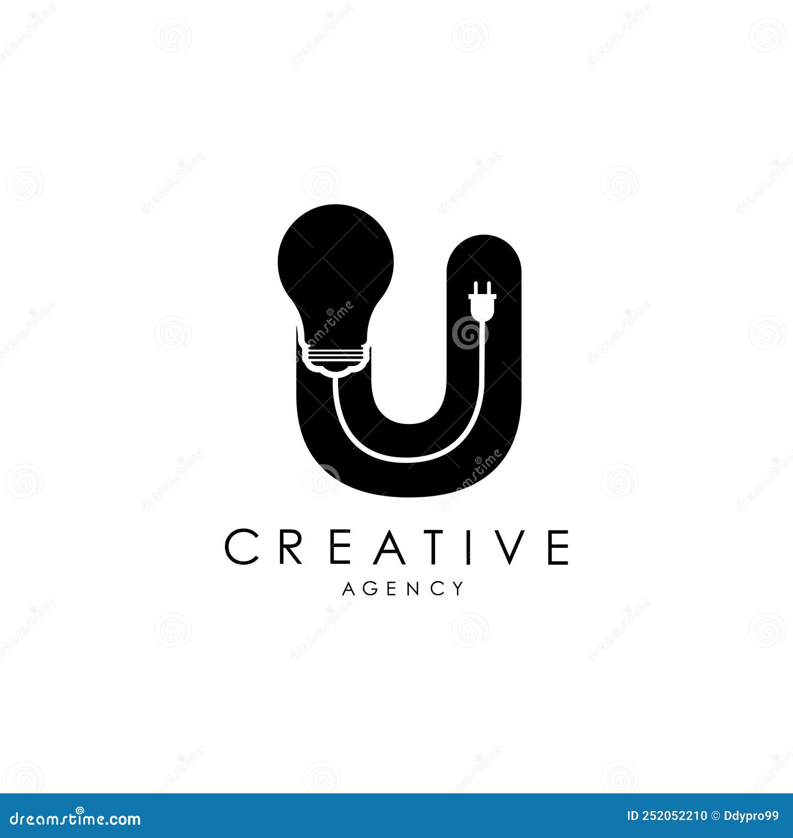 Creative Letter Logo Design with Letter U Icon Light Weight Logo with ...