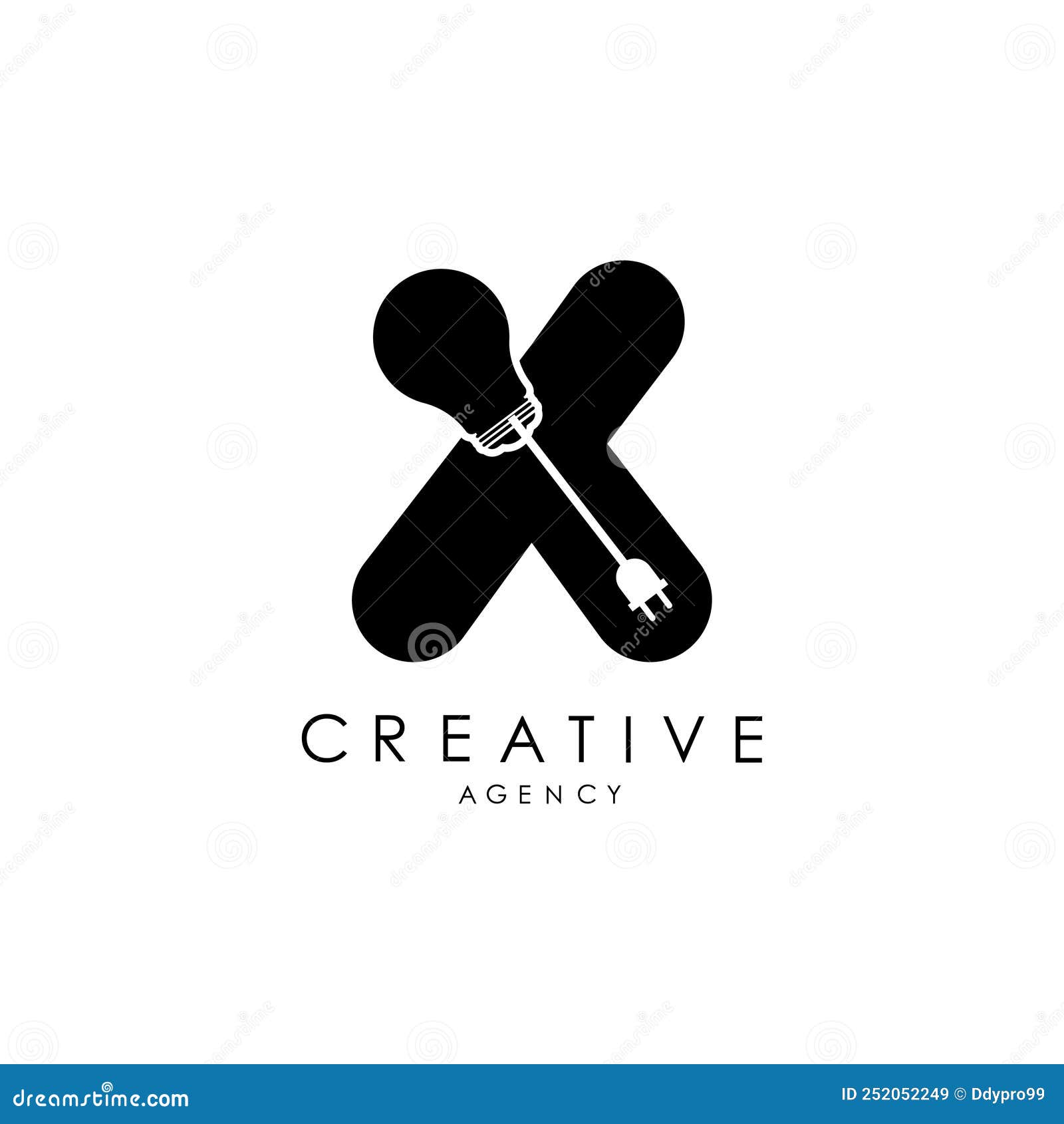 Creative Letter Logo Design with Letter X Icon Light Weight Logo with ...