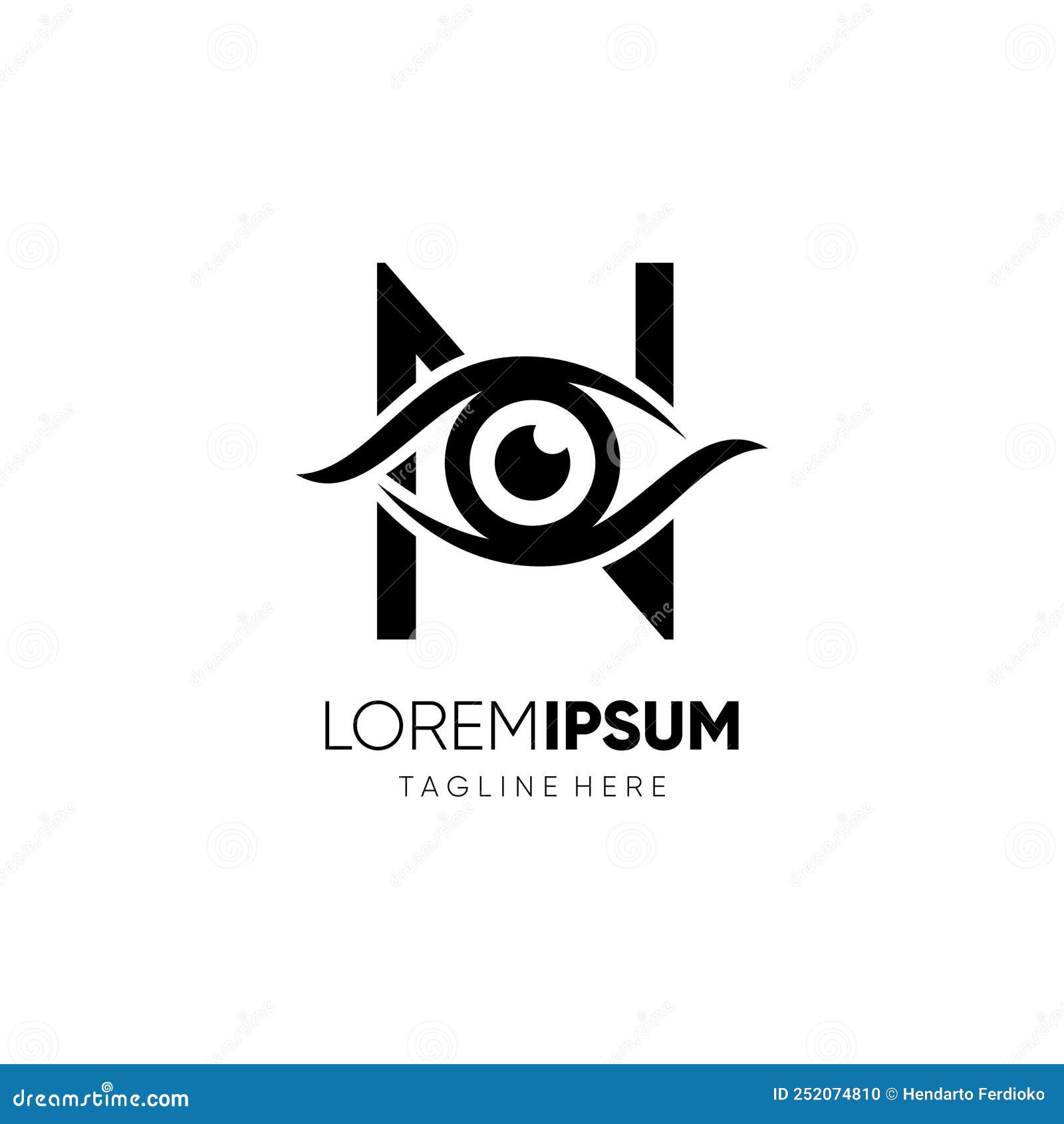 Letter N Initial Eye Logo Design Icon Vector Graphic Stock Vector ...