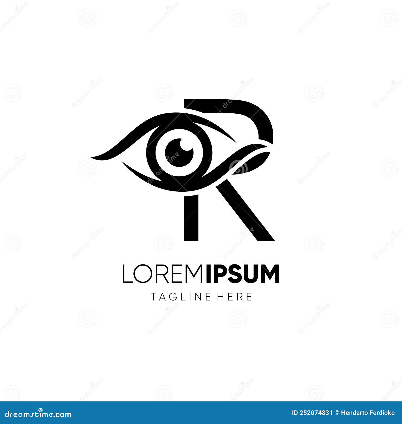 Letter R Initial Eye Logo Design Icon Vector Graphic Stock Vector ...