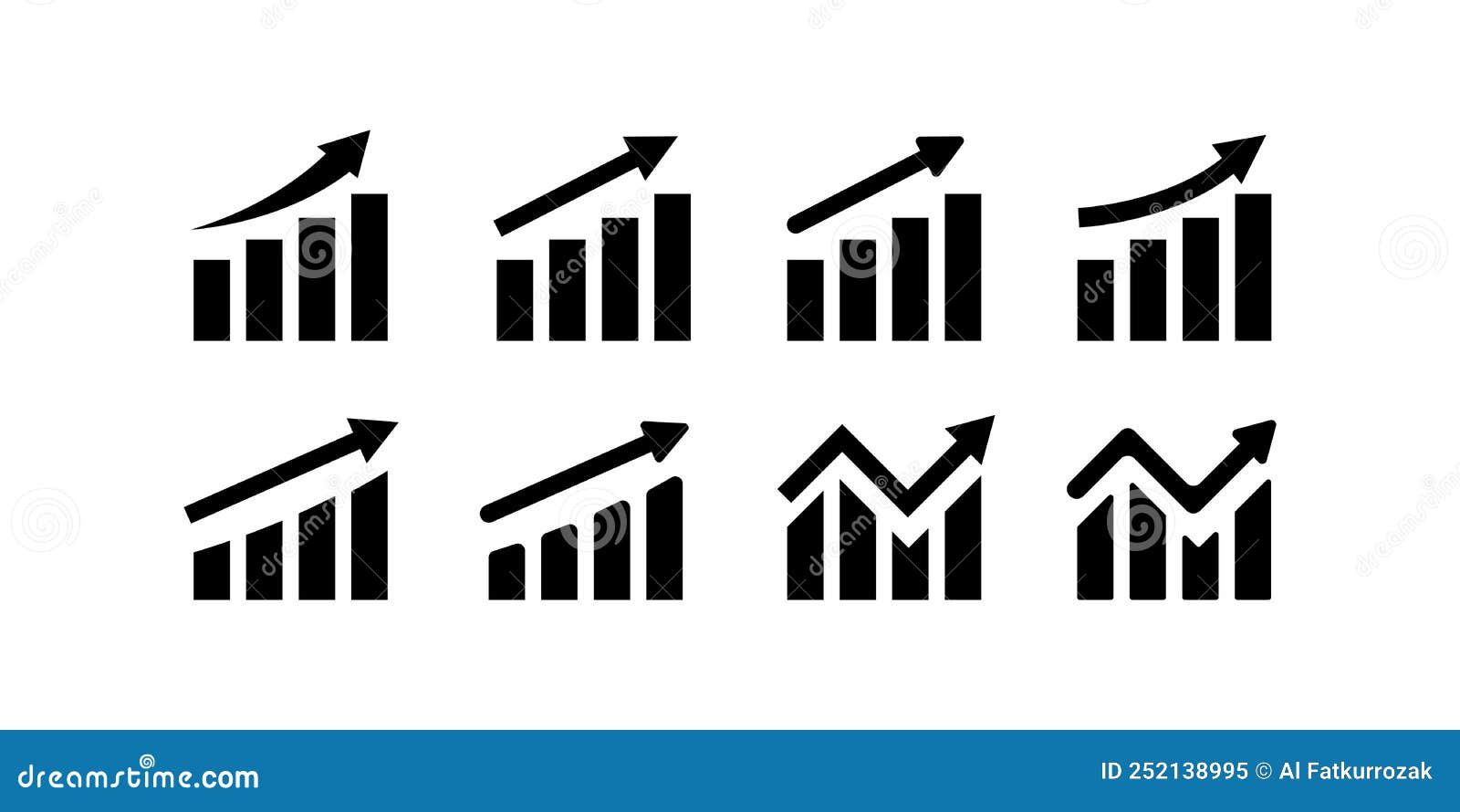 Growing Graph Set. Business Chart With Arrow. Growths Chart Collection. Profit Growing Symbol ...