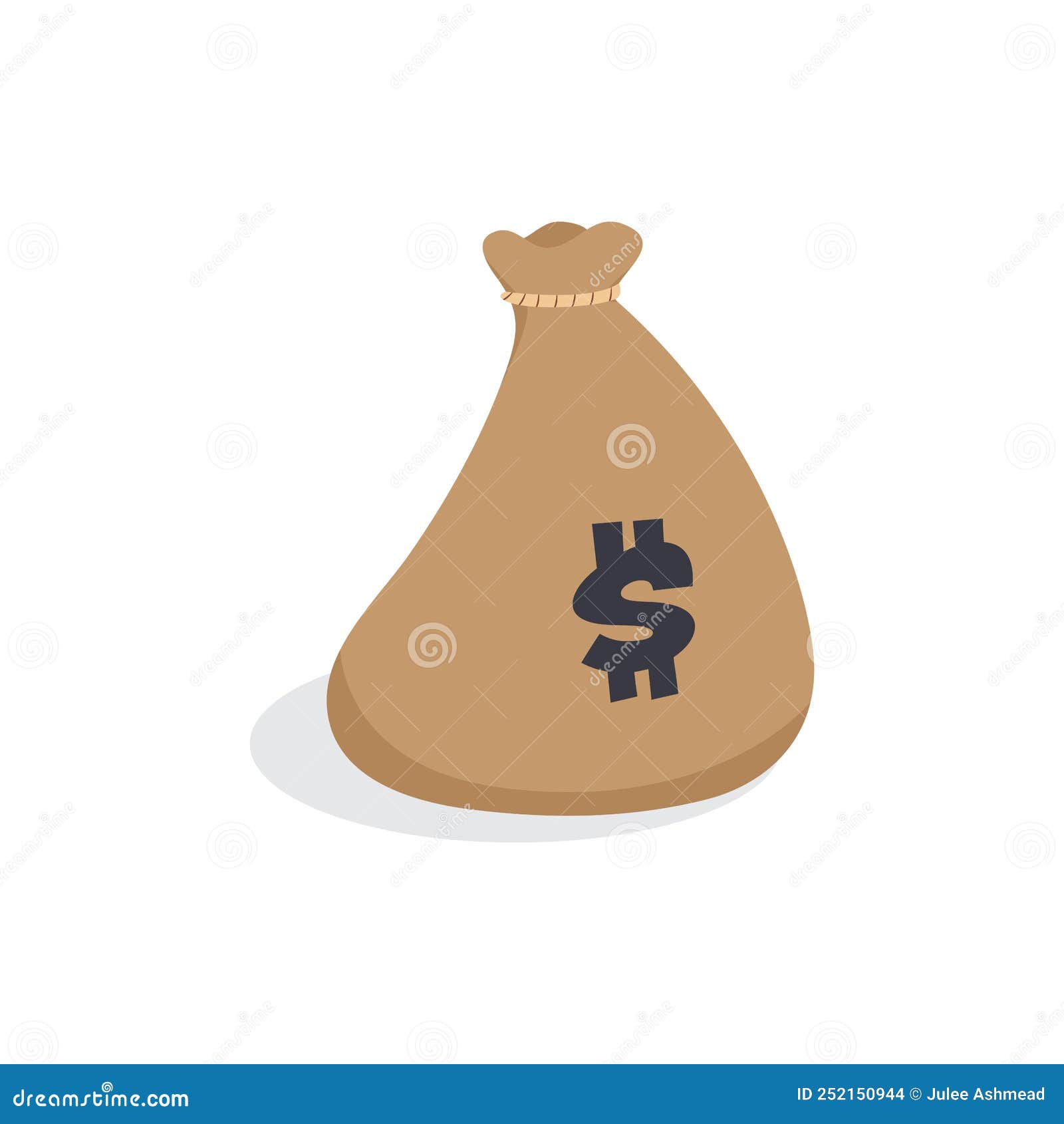 Cartoon Money Bag Vector Graphic Icon Stock Vector - Illustration of ...