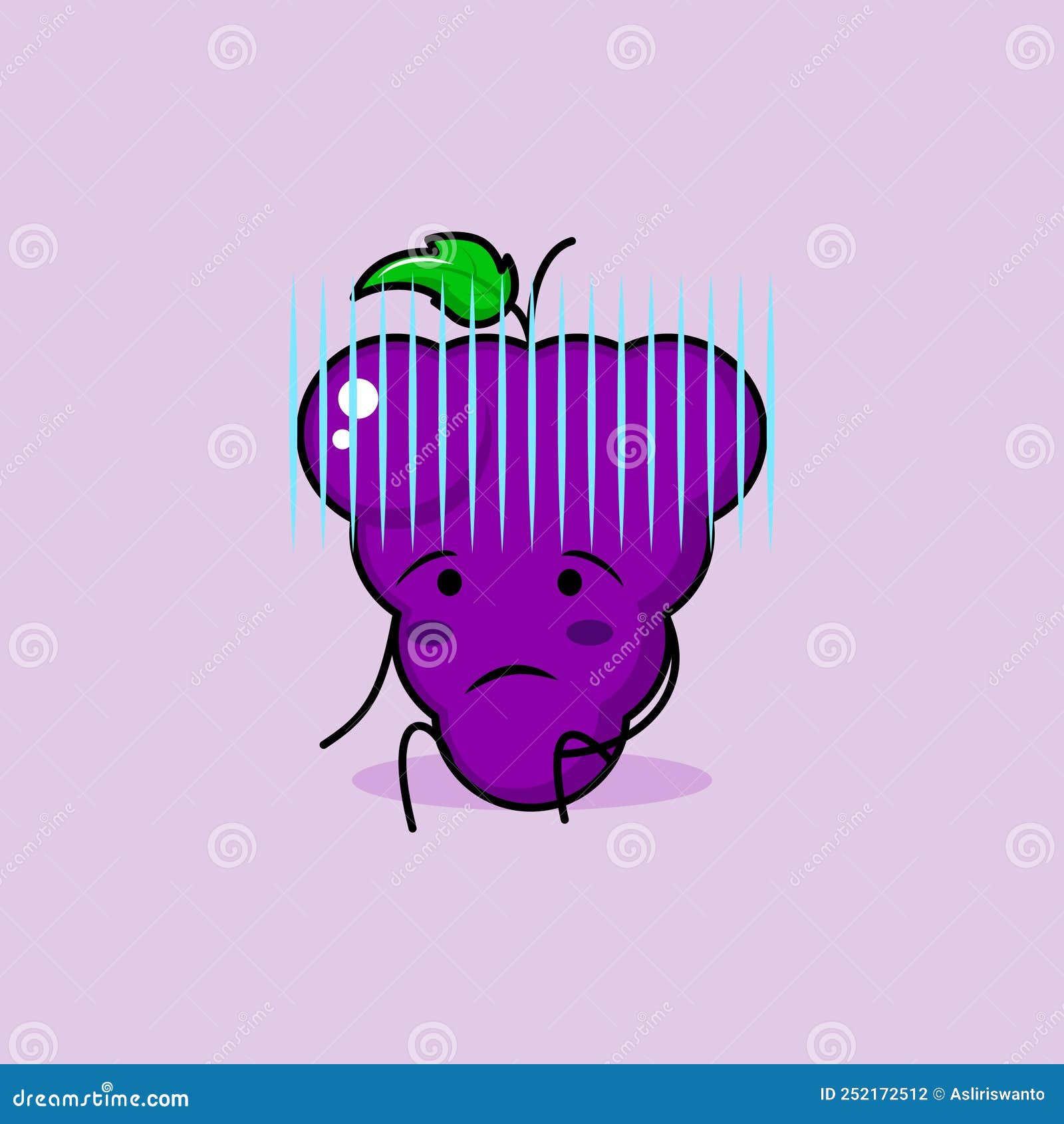 Hopeless Kawaii Cute Emotion Face, Emoticon Vector Icon | CartoonDealer ...