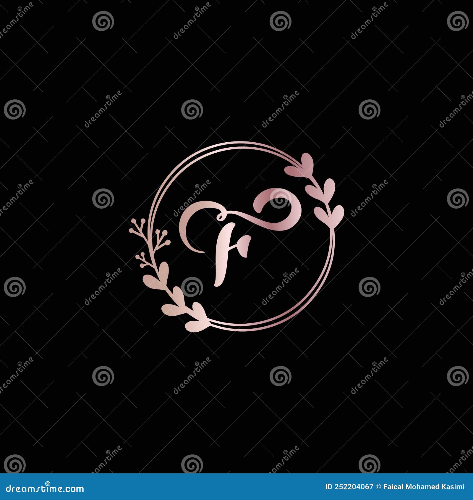F Logo Design Flower Letter Logo Beauty Letter F Stock Vector ...