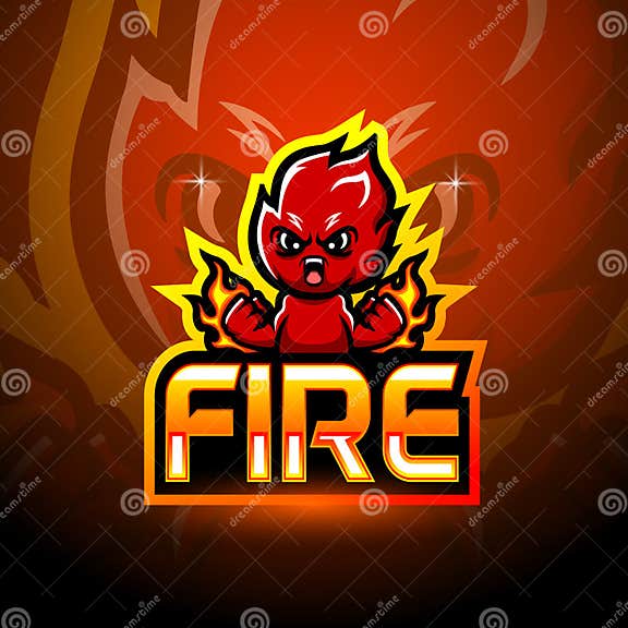 Fire Esport Logo Mascot Design Stock Vector - Illustration of game ...