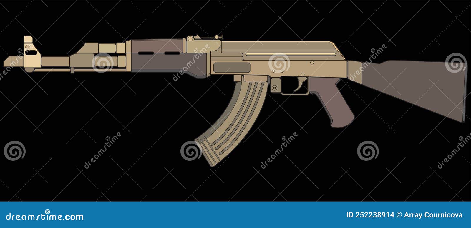 Firearms Line Art Style, Shooting Gun, Weapon Illustration, Vector Line ...