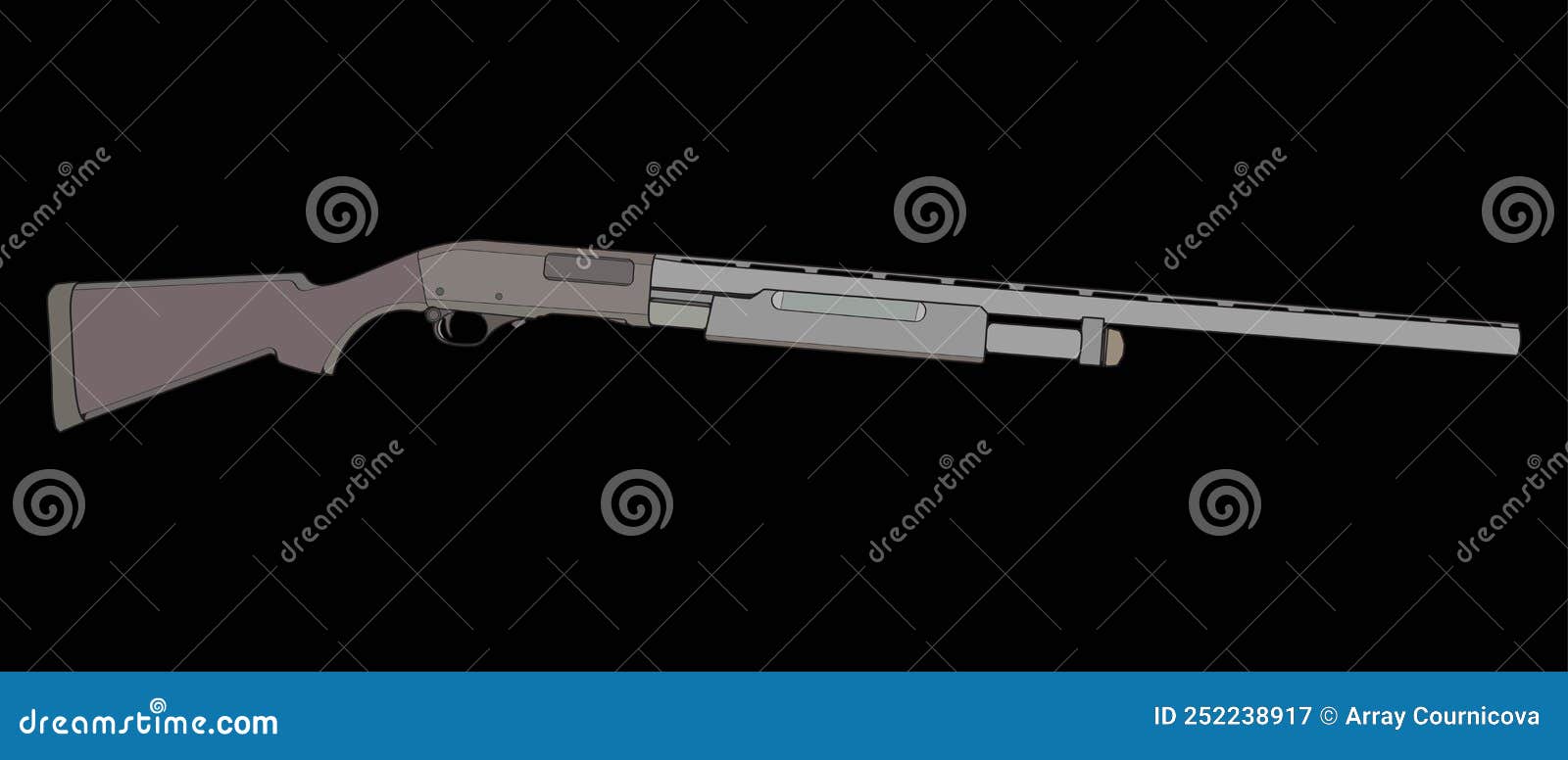 Firearms Line Art Style, Shooting Gun, Weapon Illustration, Vector Line ...
