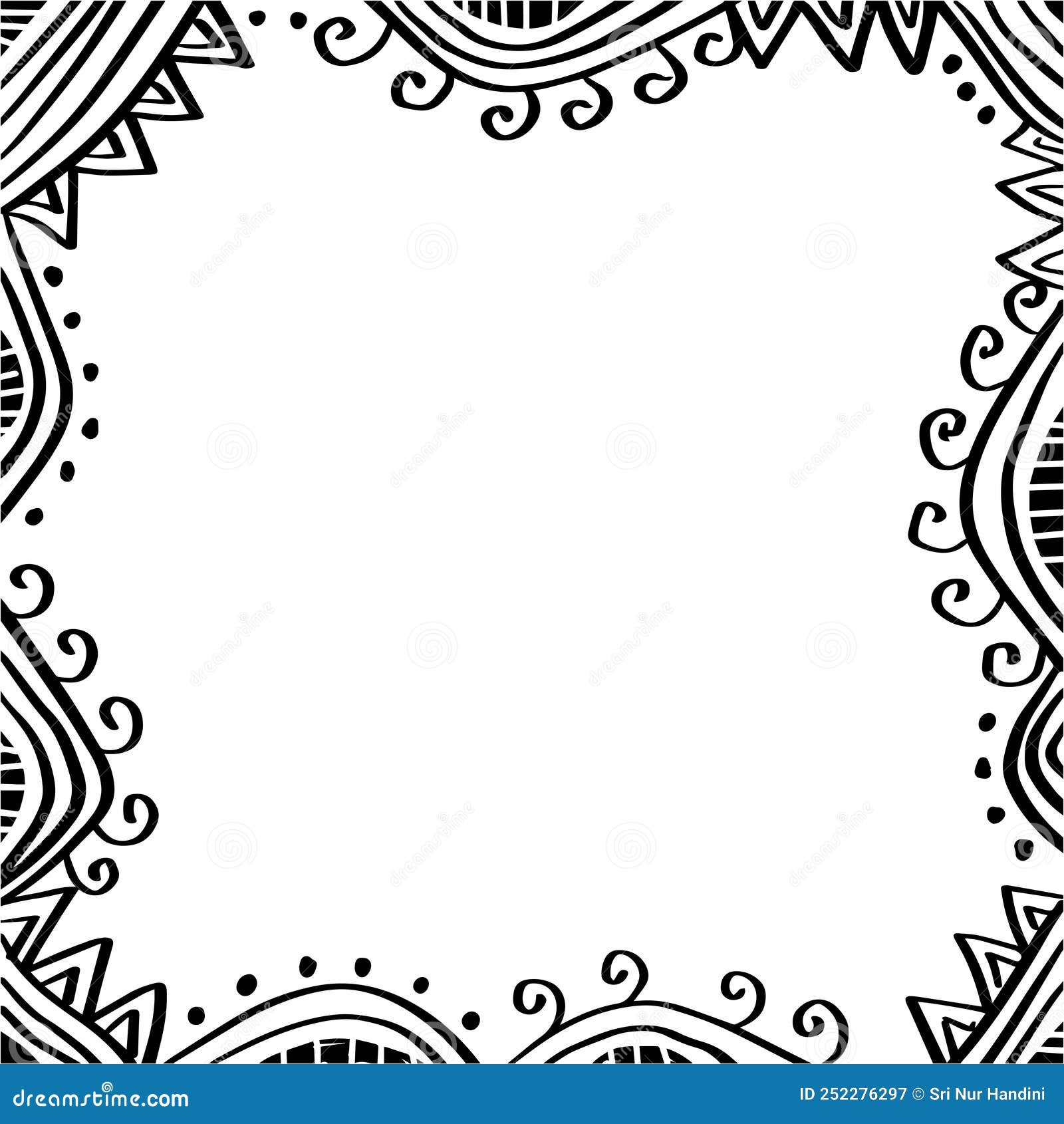 Decorative Frame Ornament Line Art Stock Vector - Illustration of ...