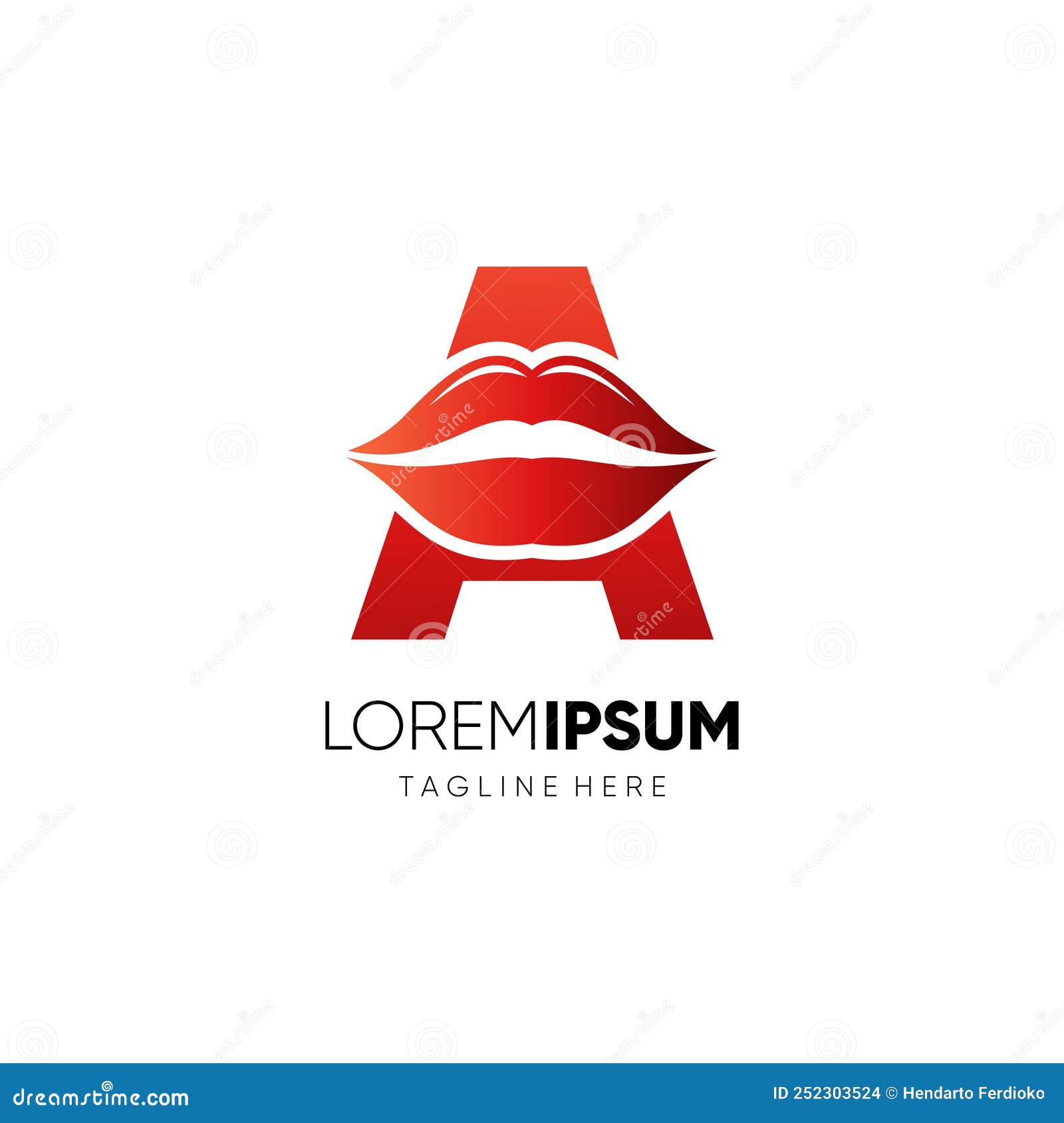 Letter a Lips Initial Logo Design Vector Icon Graphic= Stock Vector ...