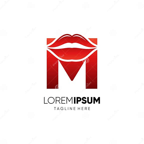 Letter M Lips Initial Logo Design Vector Icon Graphic Stock Vector ...