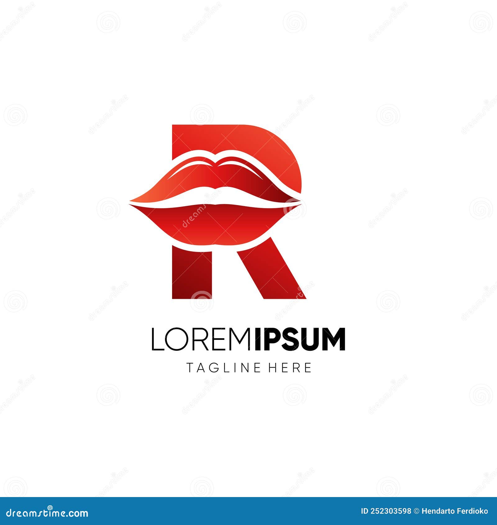 Letter R Lips Initial Logo Design Vector Icon Graphic Stock Vector ...