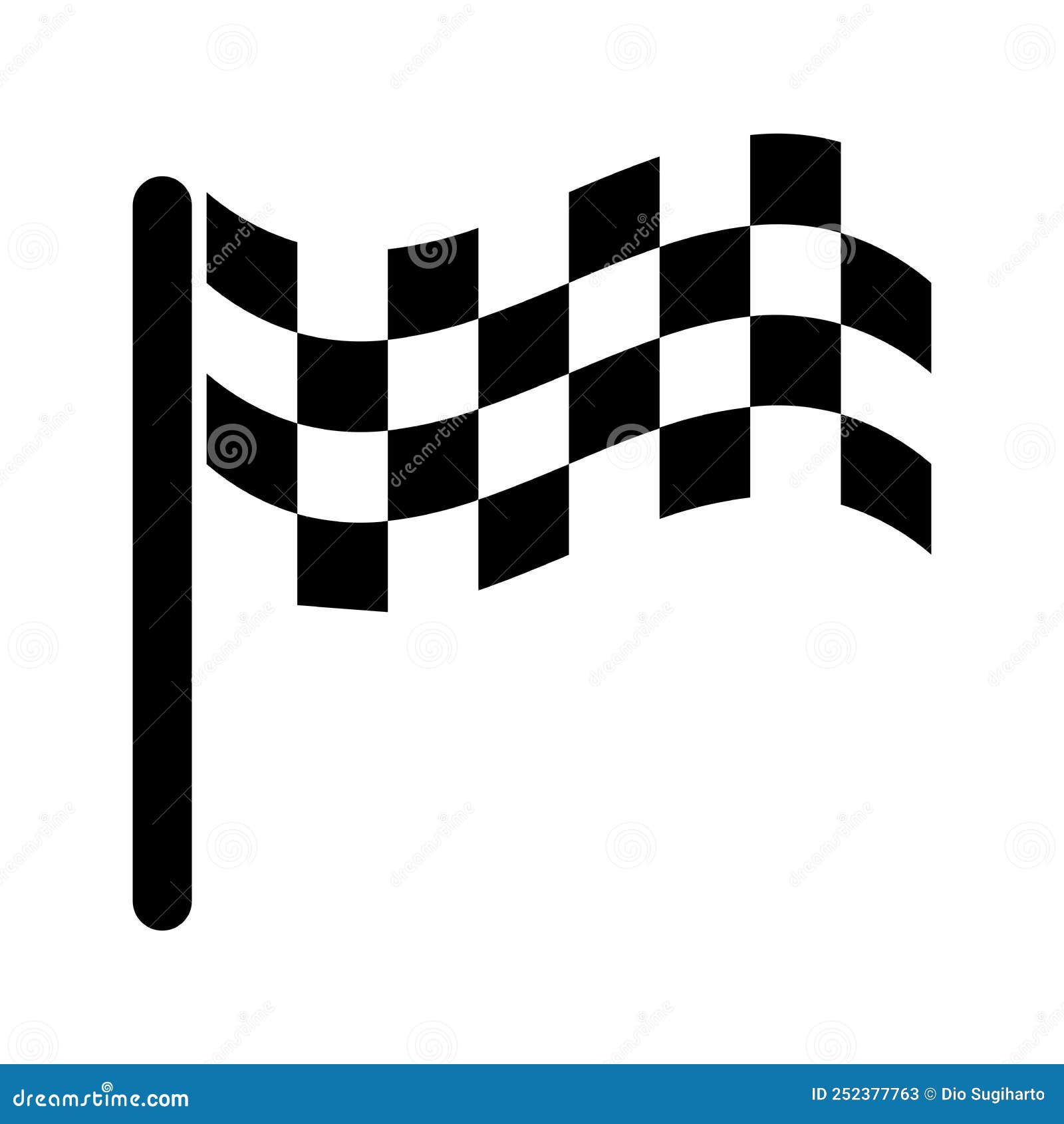 Racing Flag Icon, Full Black. Suitable for Website Stock Vector ...