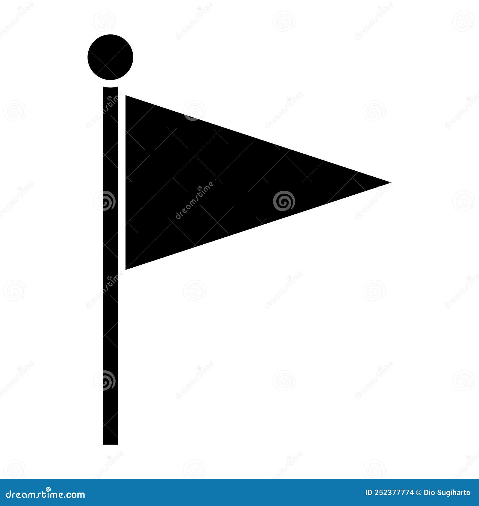 Triangle Flag Icon, Full Black. Suitable for Website Stock Vector ...