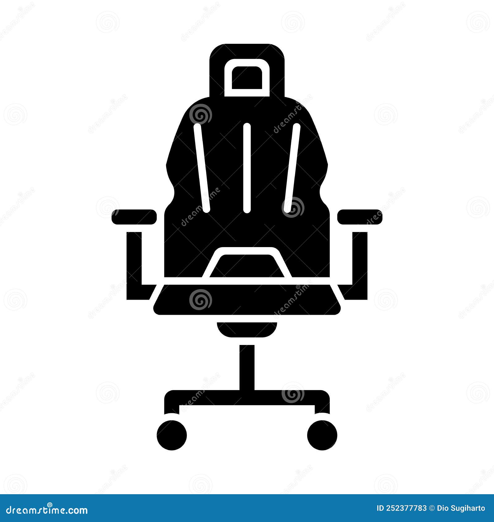 Gaming Chair Icon, Full Black. Suitable for Website Stock Vector ...
