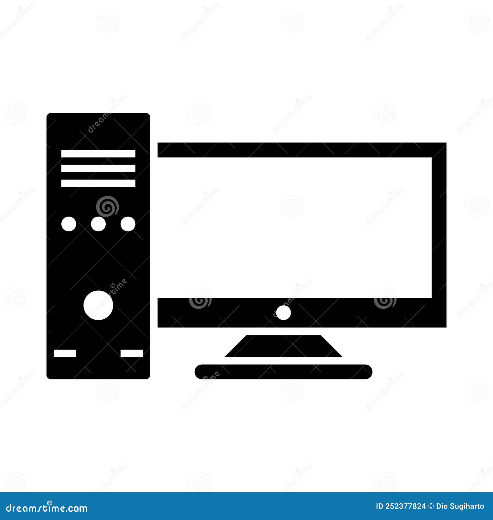 Set Computer Icon, Full Black. Suitable for Website Stock Vector ...