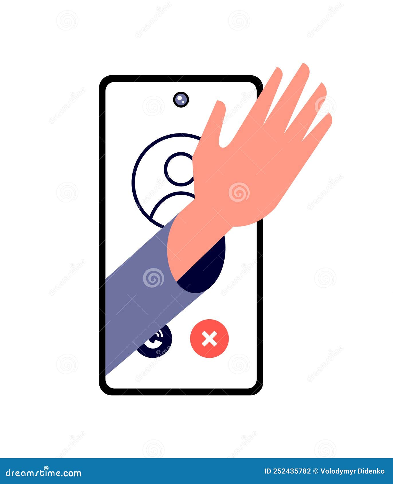 Phone Application Design for Communication and Calls. Flat Vector ...