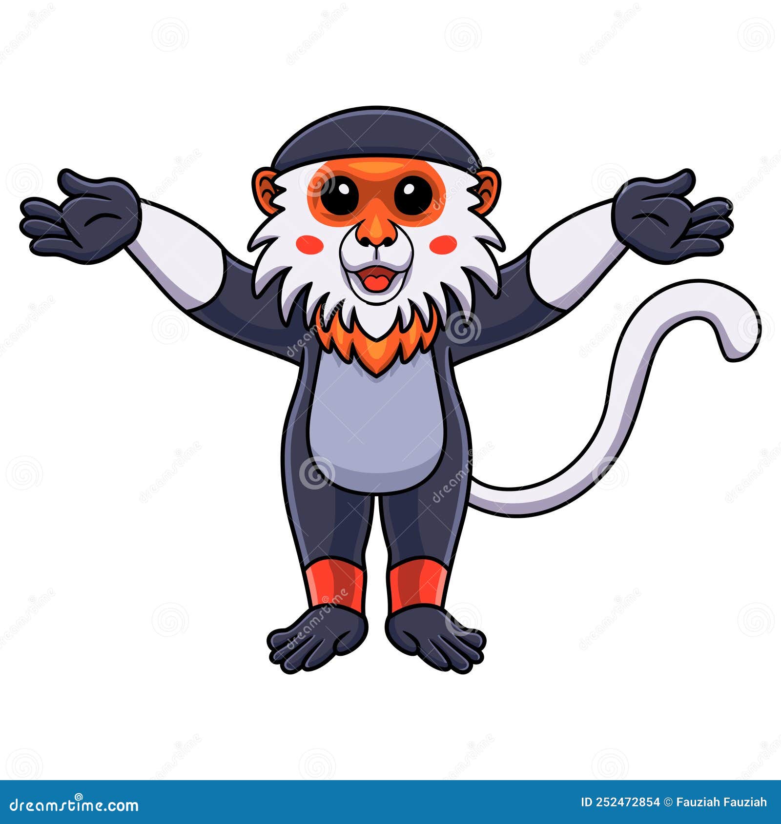 Red-shanked Douc Langur Clip Art-Monkey Clip Art Royalty-Free Cartoon ...