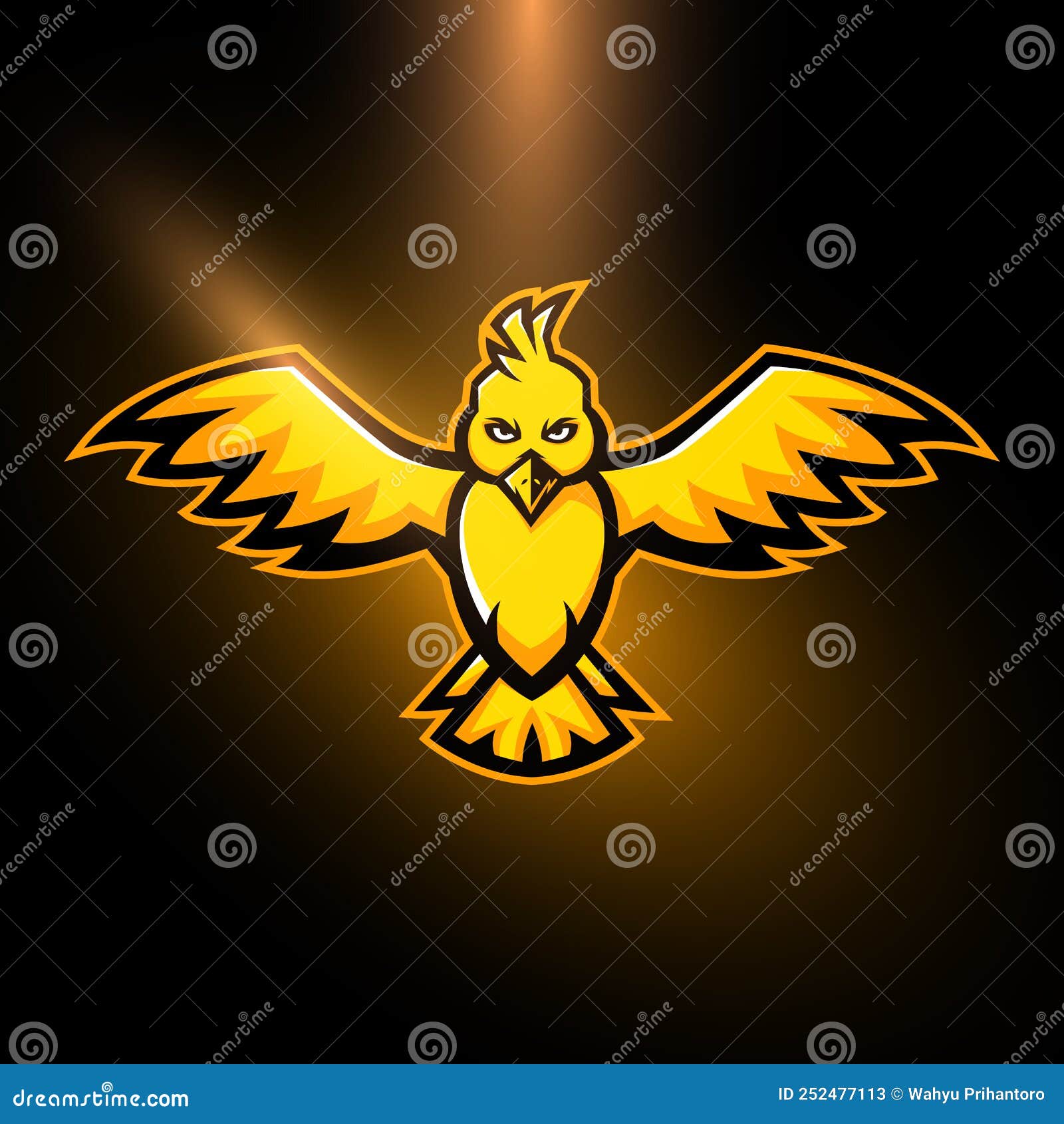 Yellow Bird Esports Logo Vector Stock Vector - Illustration of hawk ...