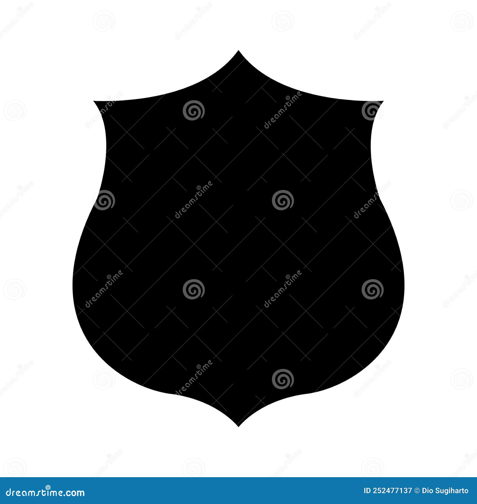 Police Badge Icon, Full Black. Suitable for Website Stock Vector ...