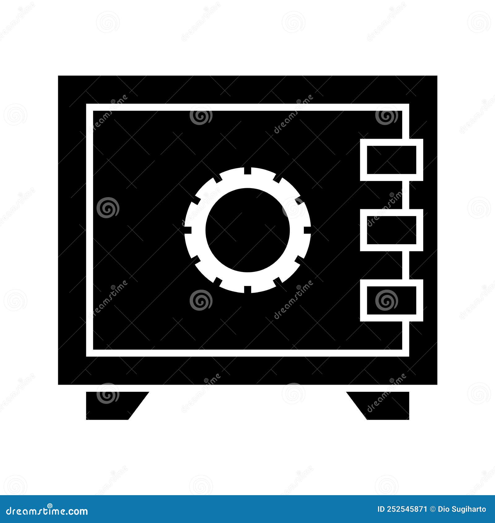 Safe Deposit Box Icon, Full Black. Suitable for Website Stock Vector ...
