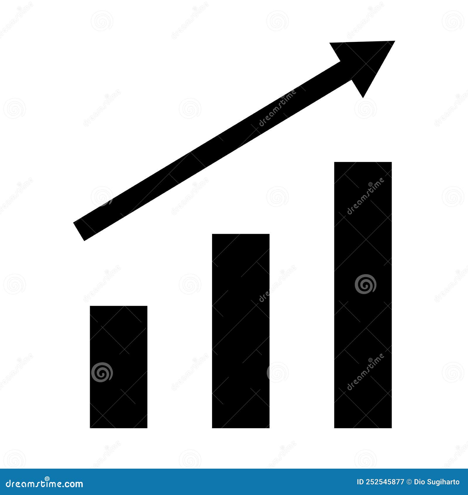 Up Trend Icon, Full Black. Suitable for Website Stock Vector ...