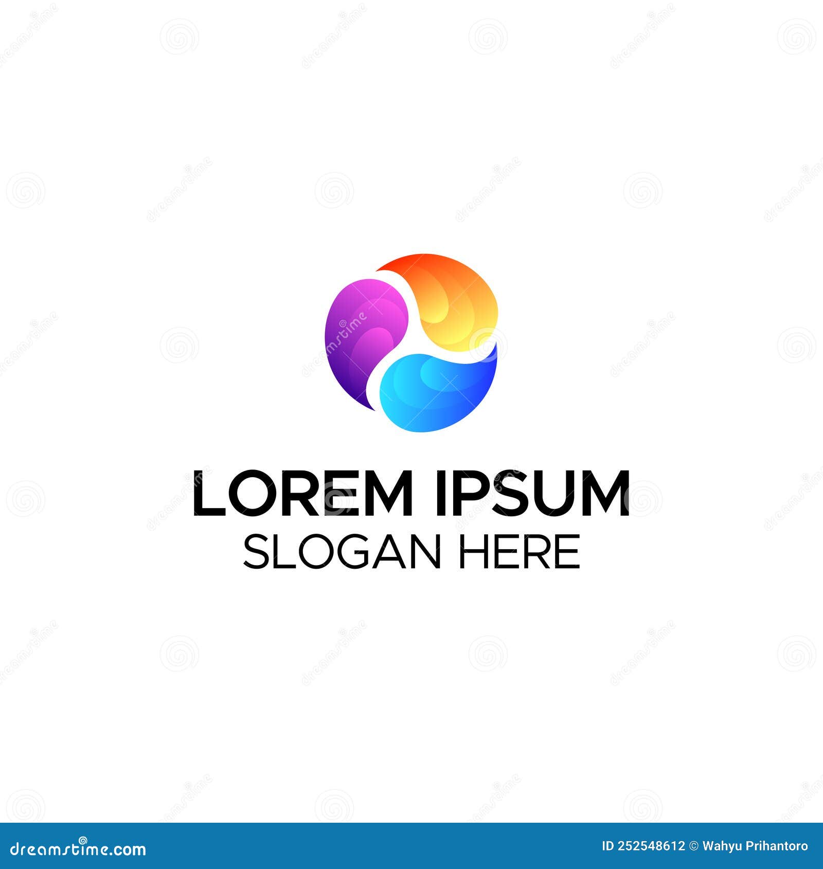 Logo Circle Abstract with 3 Color Blend Gradient Color Stock Vector ...