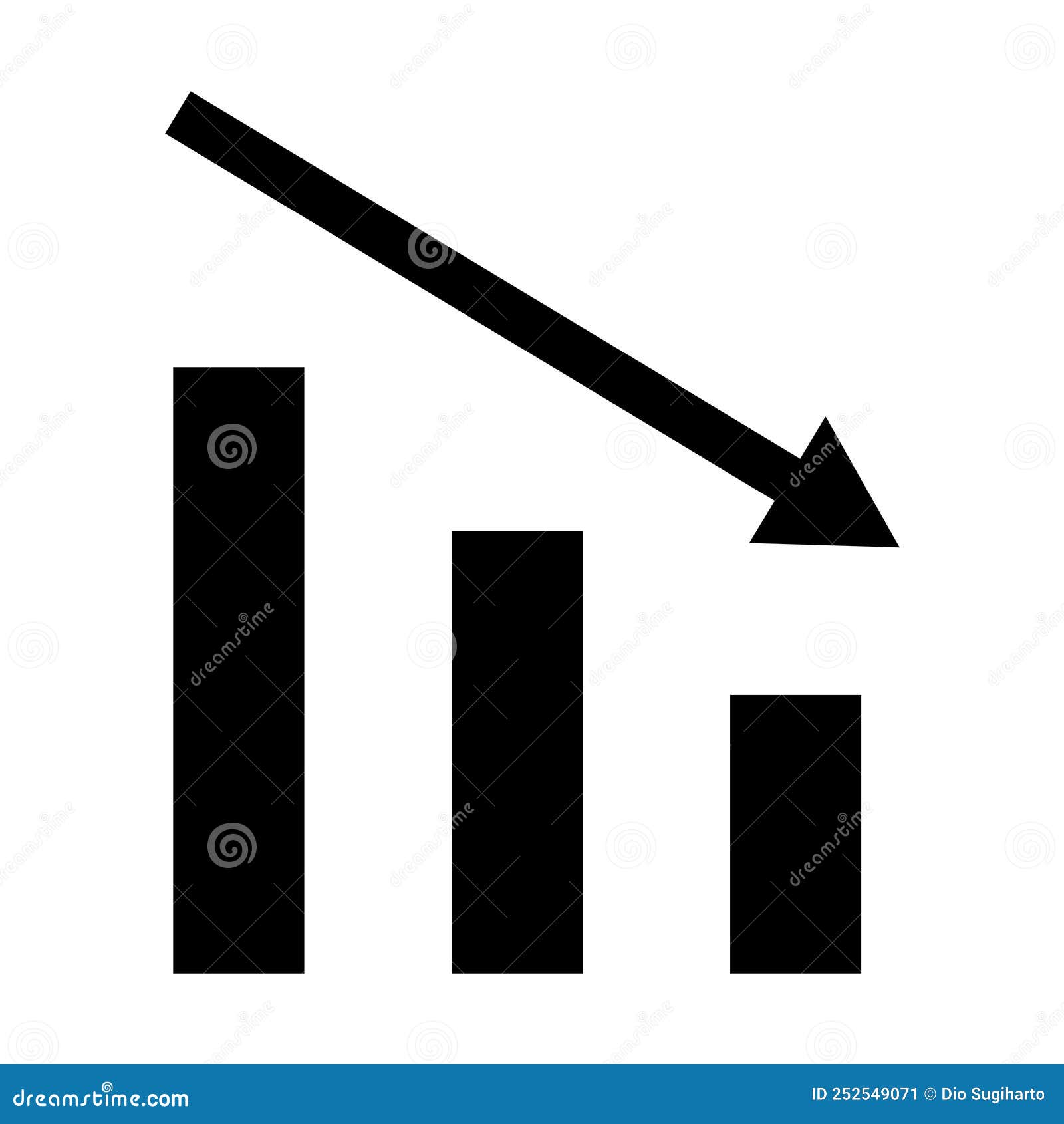 Down Trend Icon, Full Black. Suitable for Website Stock Vector ...