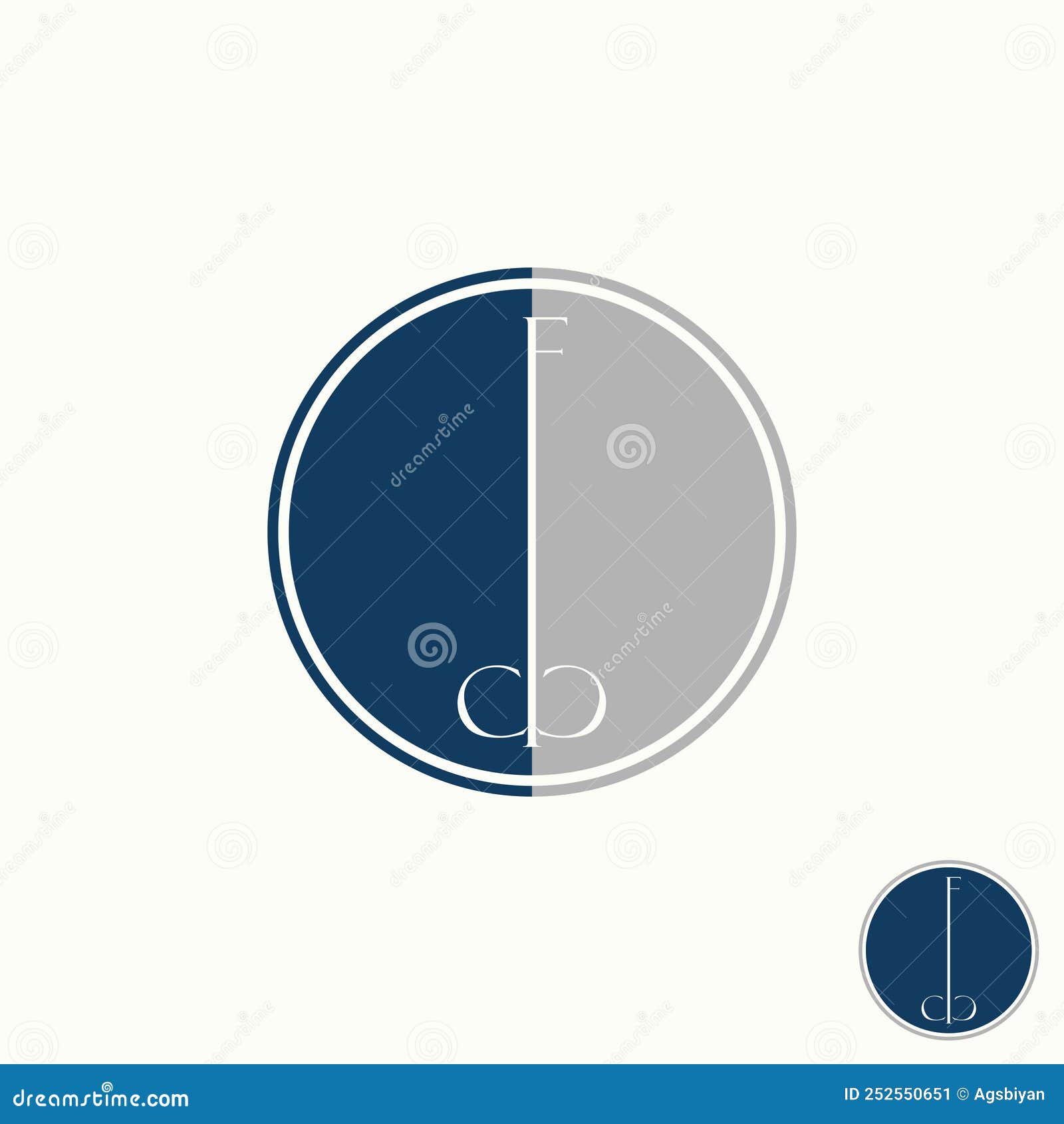 Simple and Unique Letter or Word CFC Serif Font Like Key on Circle ...