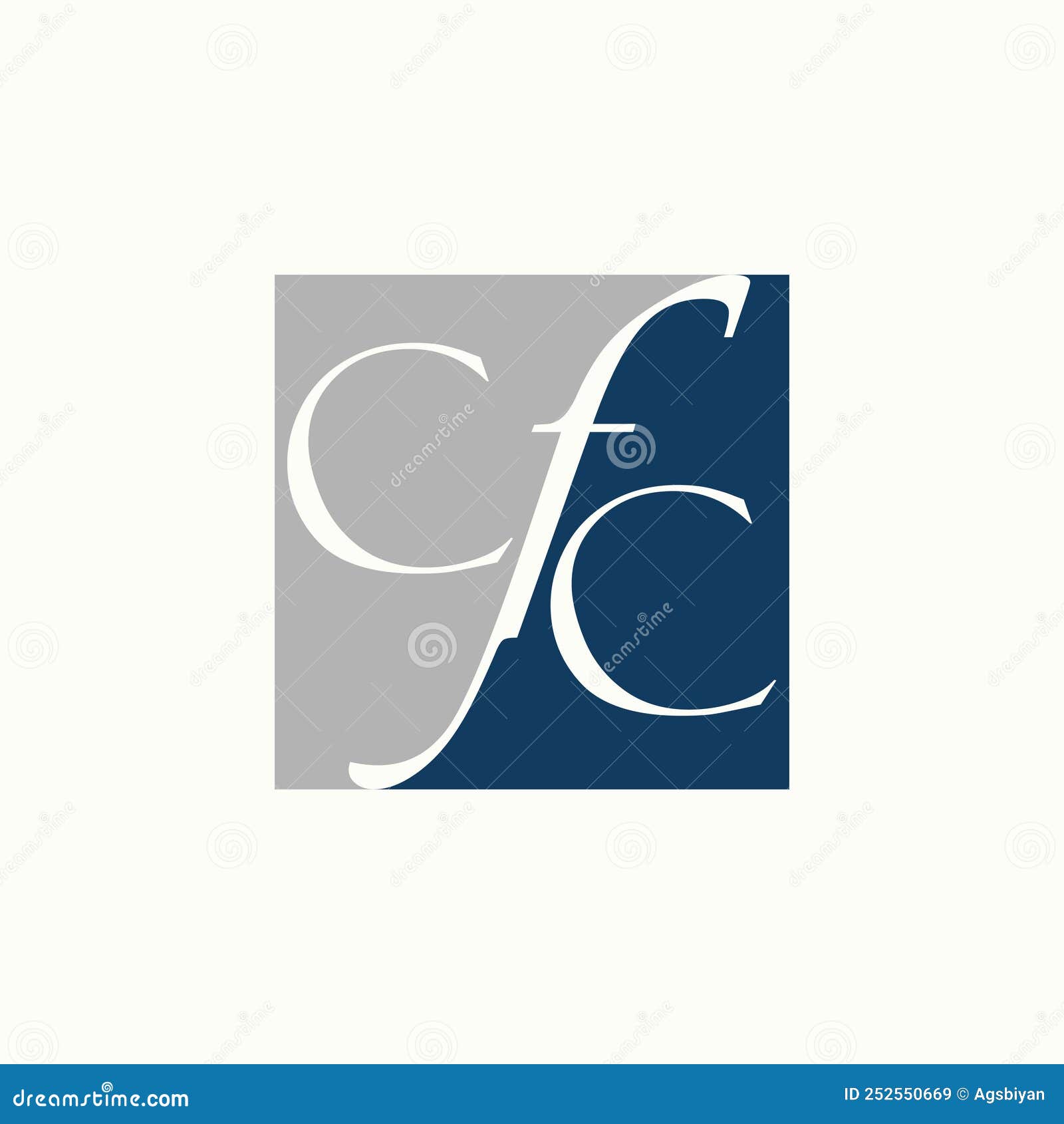 Simple and Unique Letter or Word CFC Serif Font on Square Block Image ...