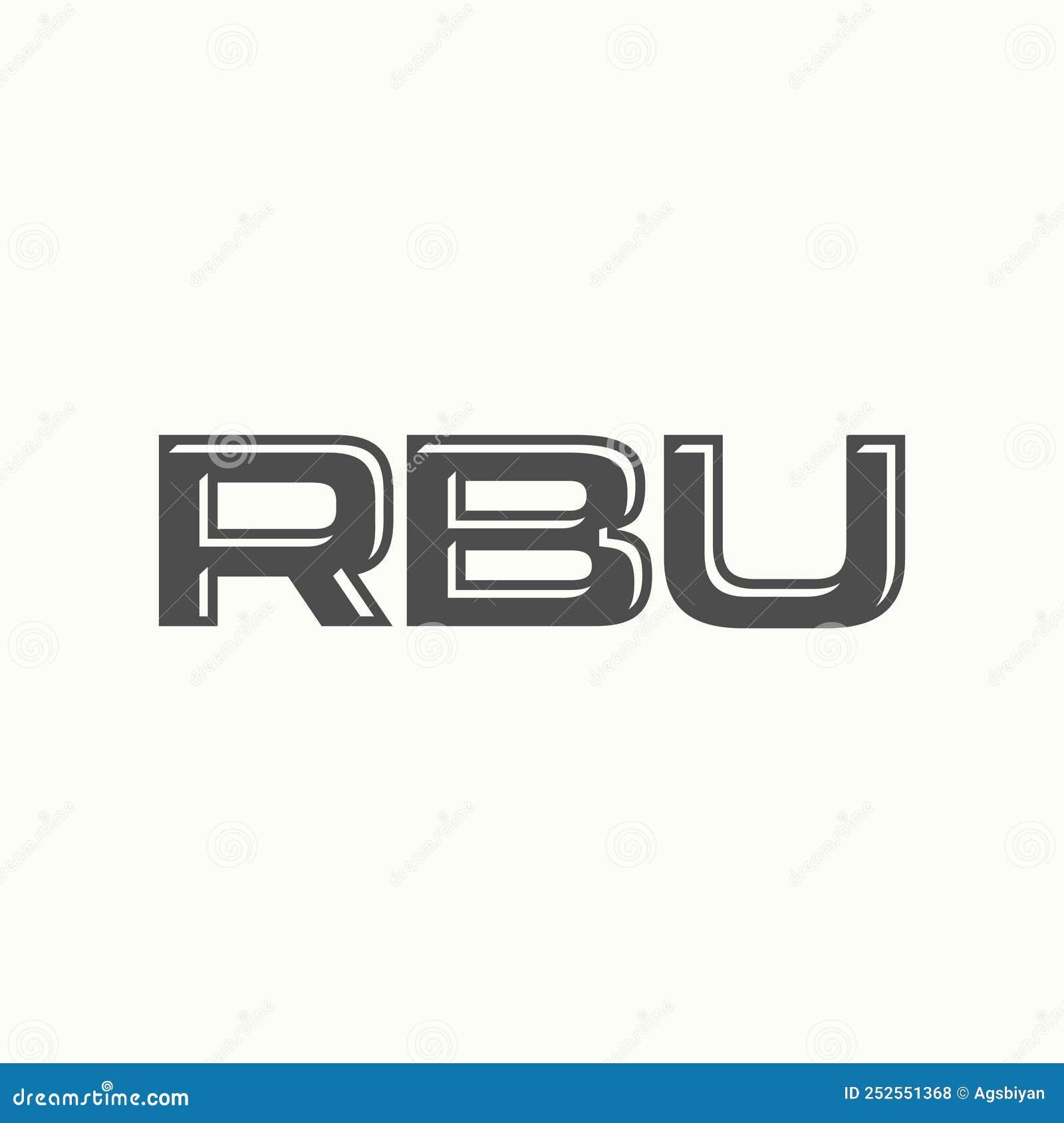Simple and Unique Letter or Word RBU Sans Serif Font Like 3D or Shadow ...