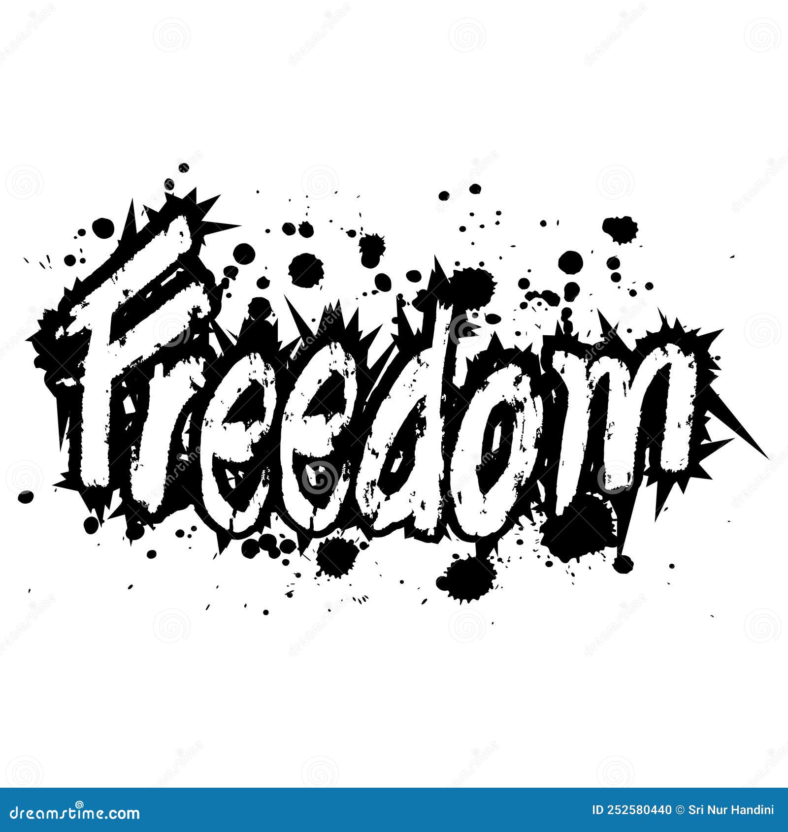 Freedom Hand Writing Lettering Inscription Stock Vector - Illustration ...
