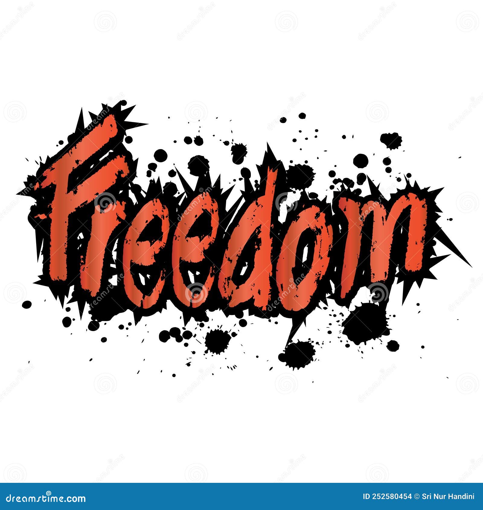 Freedom Hand Writing Lettering Inscription Stock Vector - Illustration ...