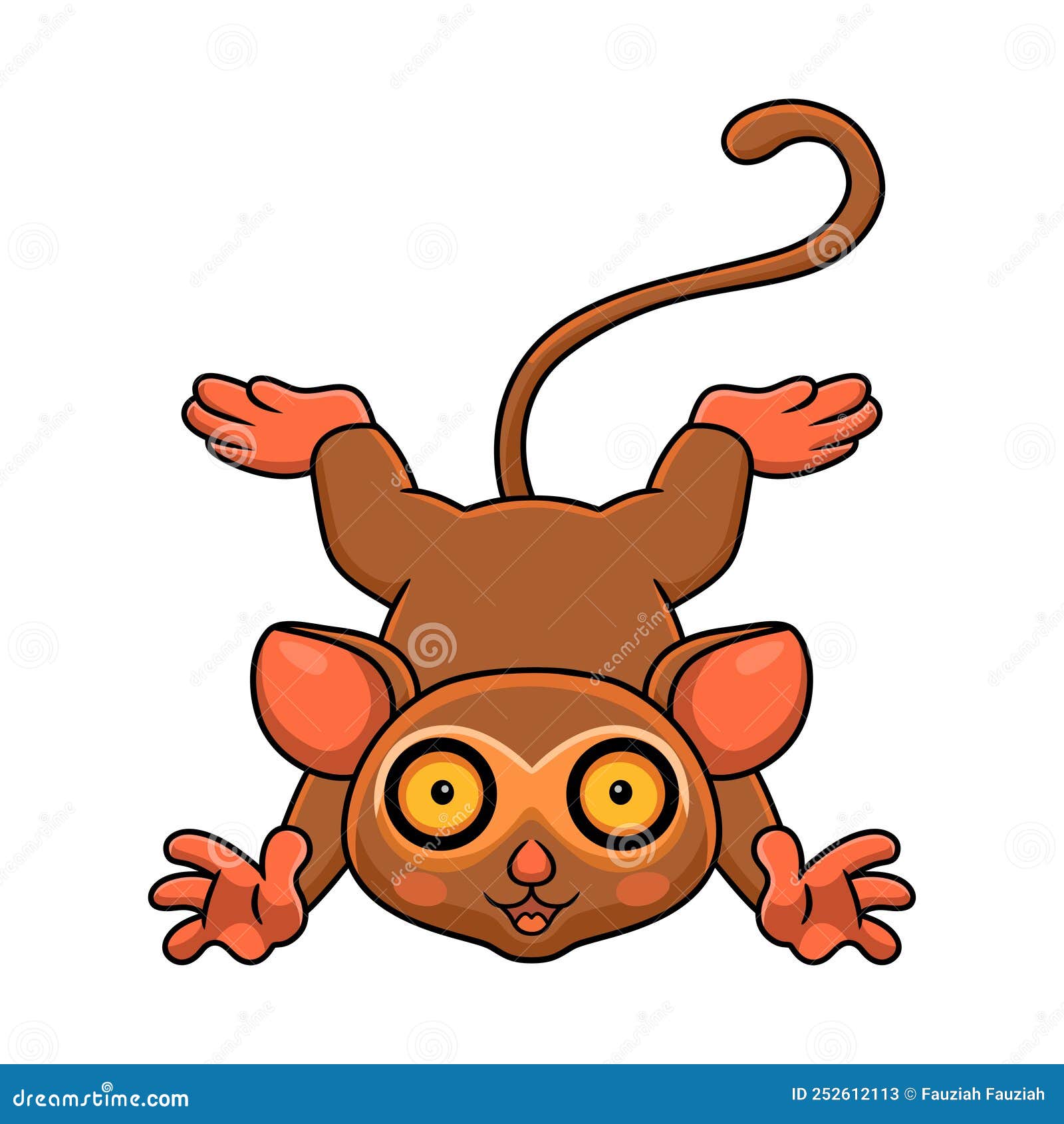 Cute Little Tarsier Cartoon Posing Stock Vector - Illustration of ...