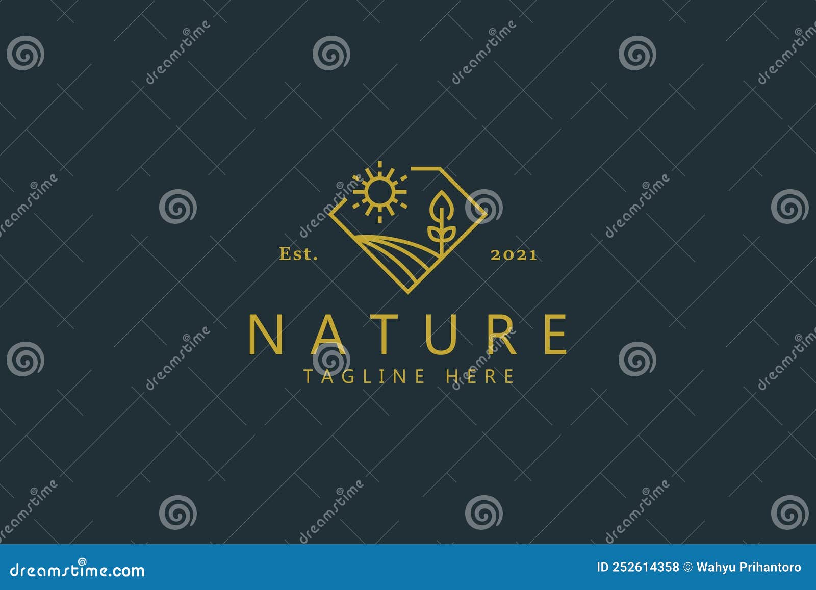 Nature Wind and Farm on Diamond Shape Logo Concept. Stock Vector ...