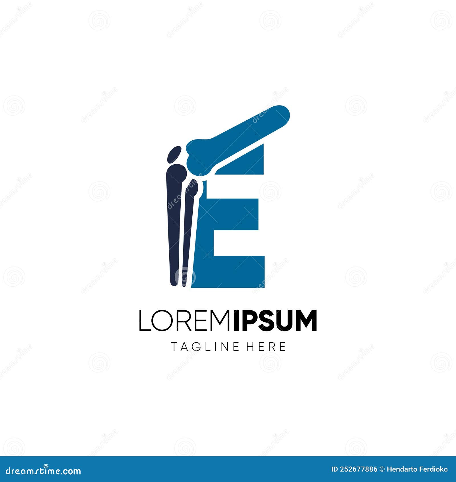 Letter E Knee Joint Bone Logo Design Vector Icon Graphic Stock Vector ...