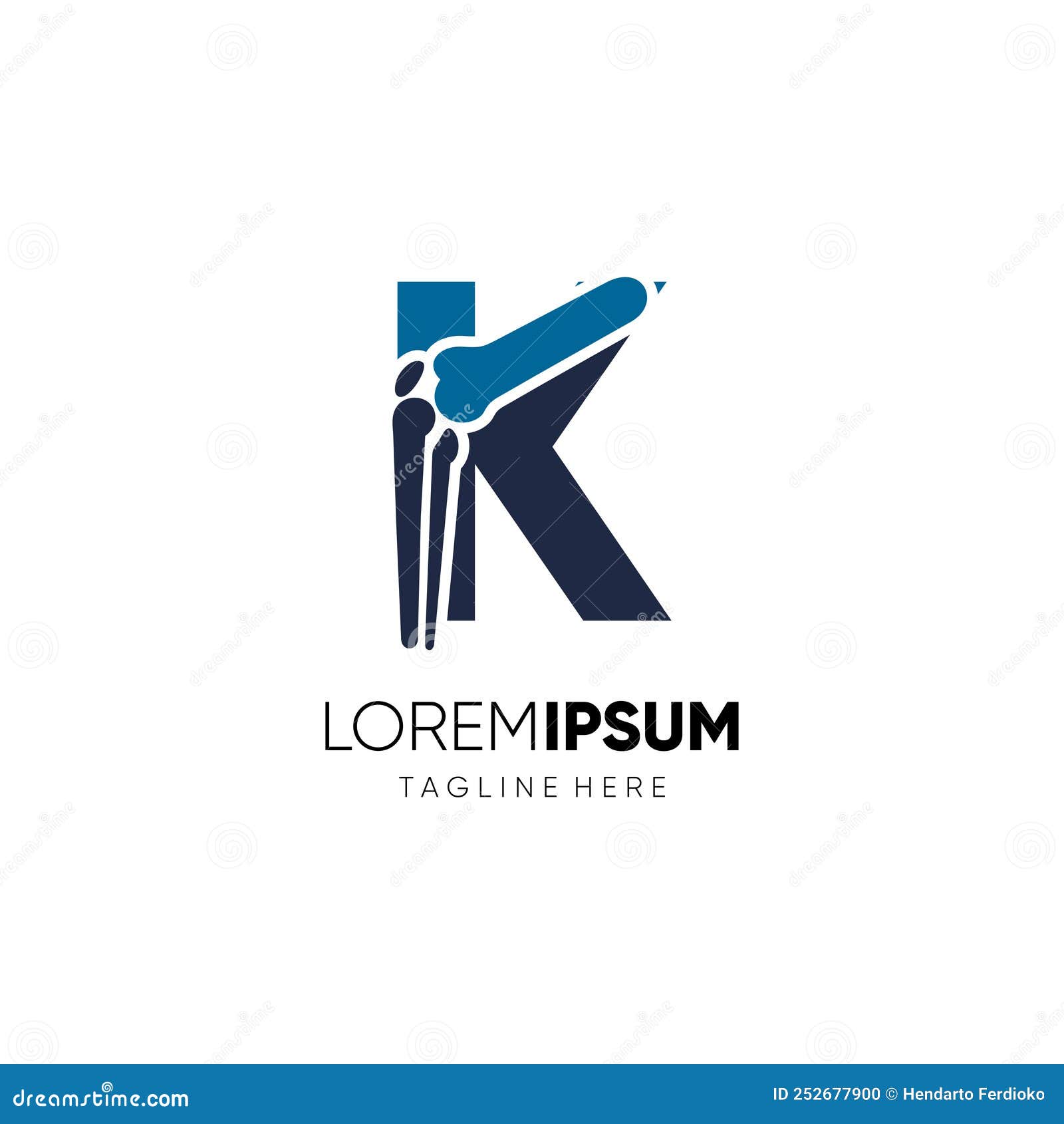 Letter K Knee Joint Bone Logo Design Vector Icon Graphic Stock Vector ...