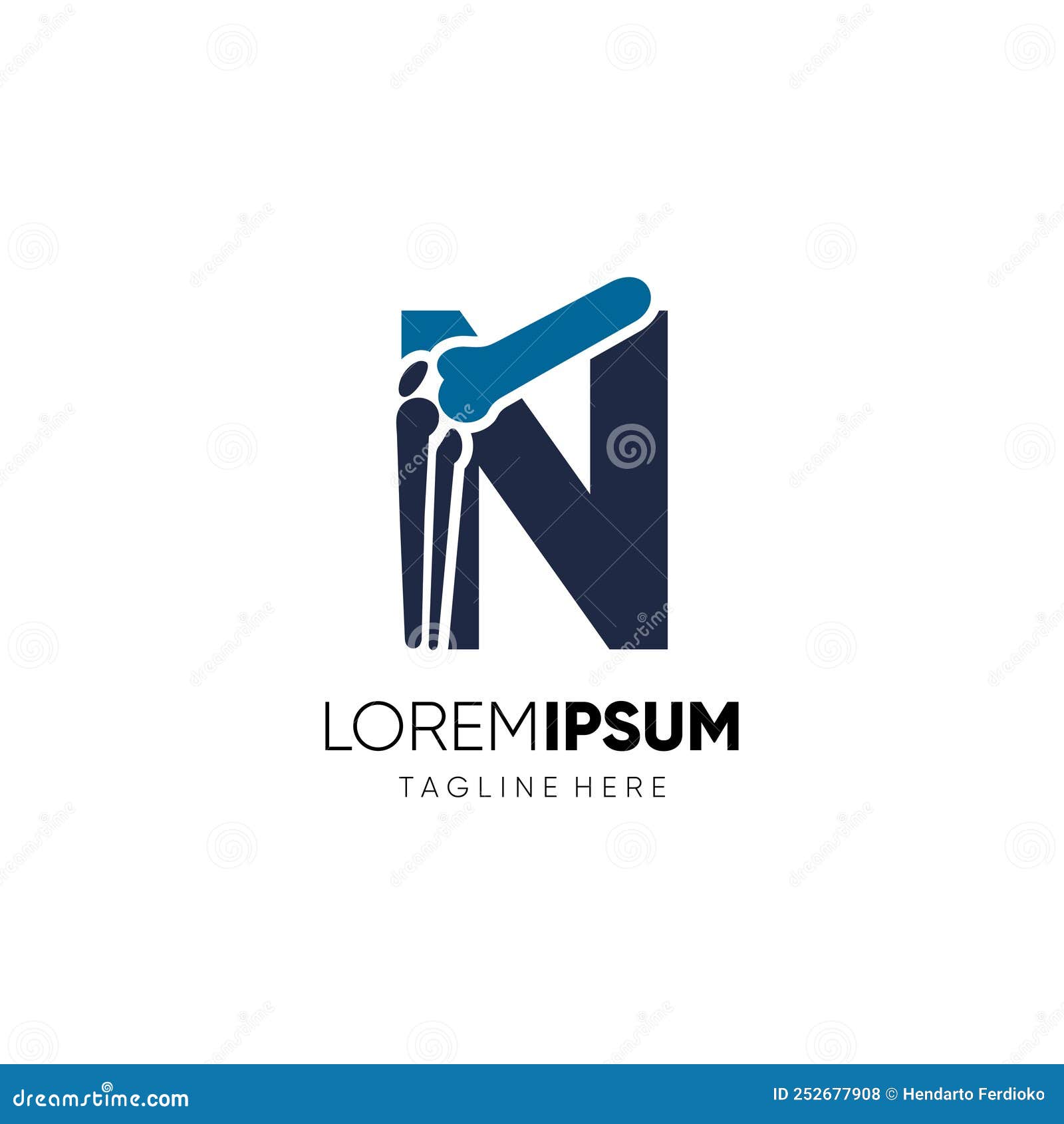 Letter N Knee Joint Bone Logo Design Vector Icon Graphic Stock Vector ...