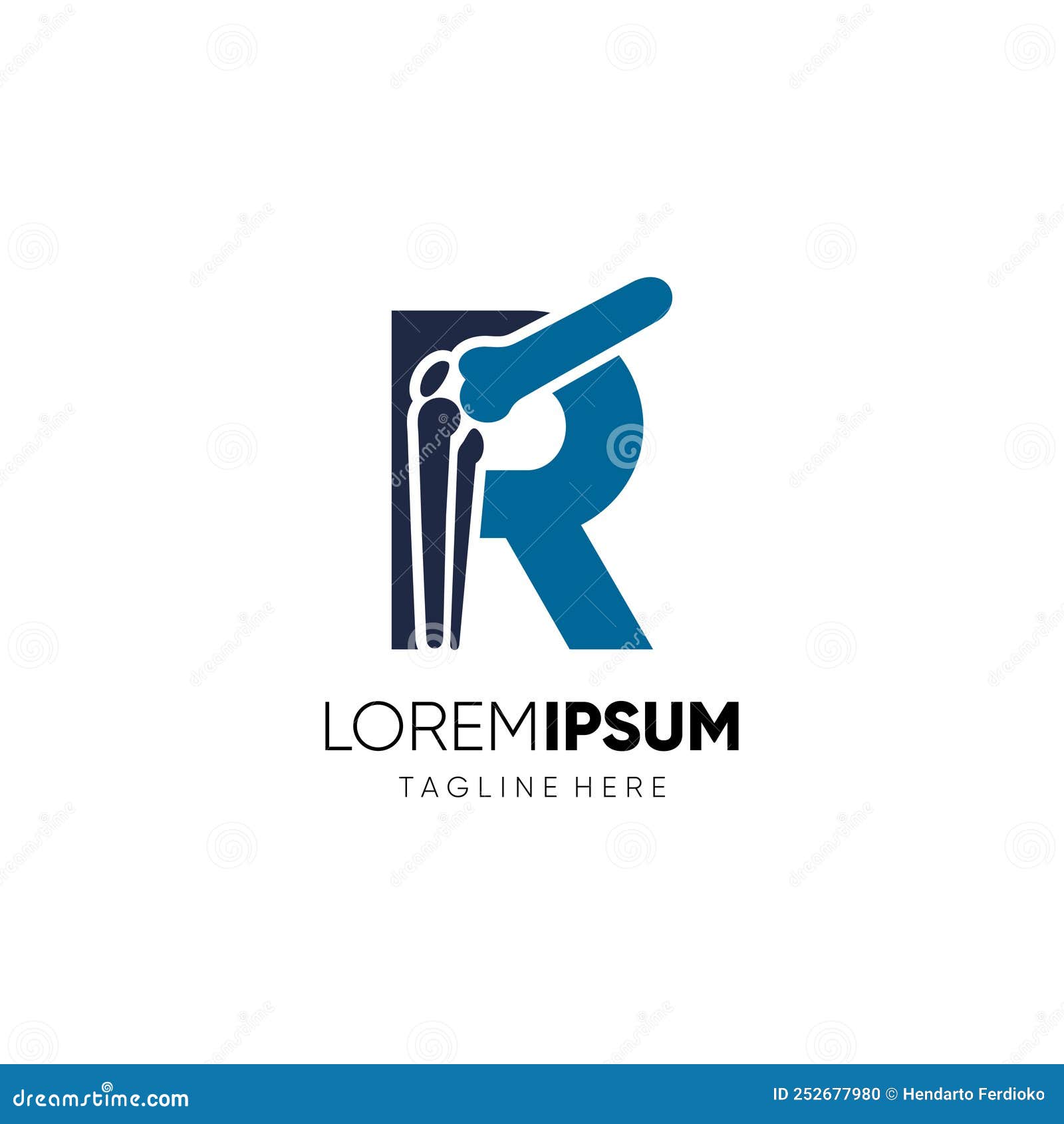 Letter R Knee Joint Bone Logo Design Vector Icon Graphic Stock Vector ...
