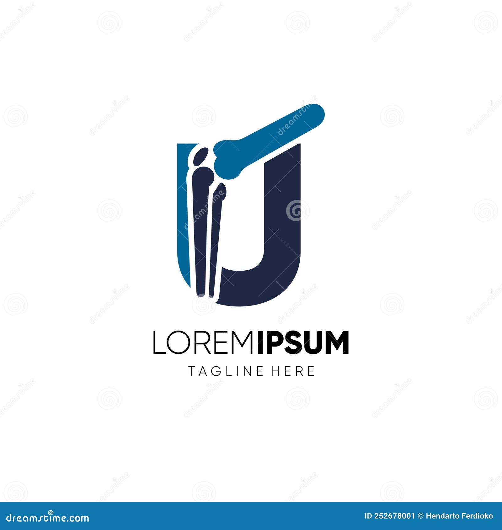 Letter U Knee Joint Bone Logo Design Vector Icon Graphic Stock Vector ...