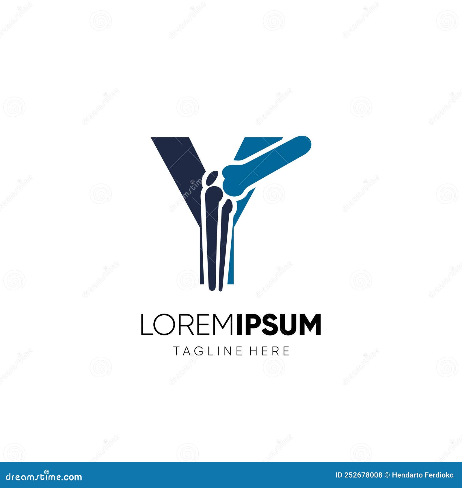 Letter Y Knee Joint Bone Logo Design Vector Icon Graphic Stock Vector ...