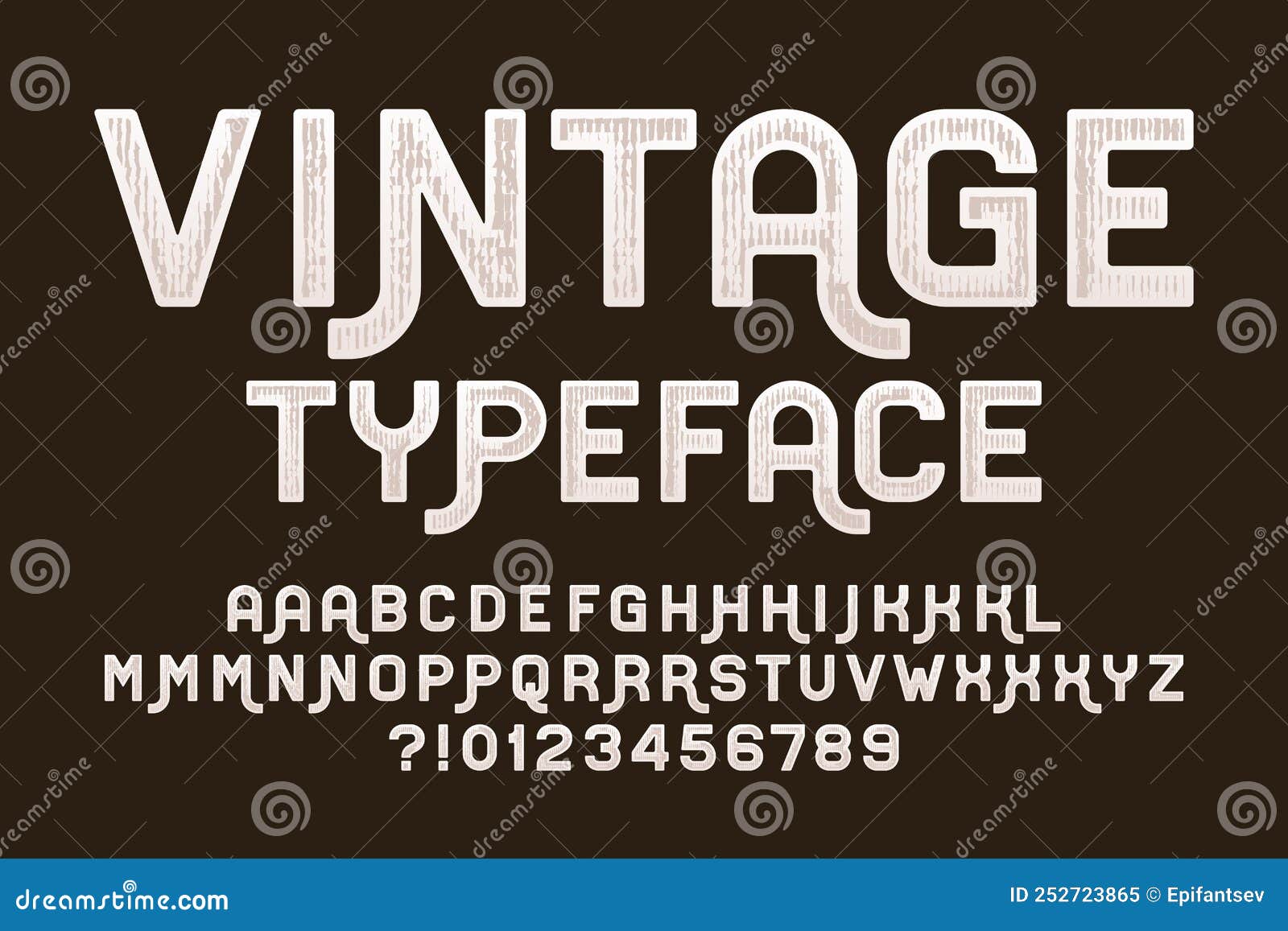 Vintage Alphabet Font. Messy Letters With Alternates And Numbers ...