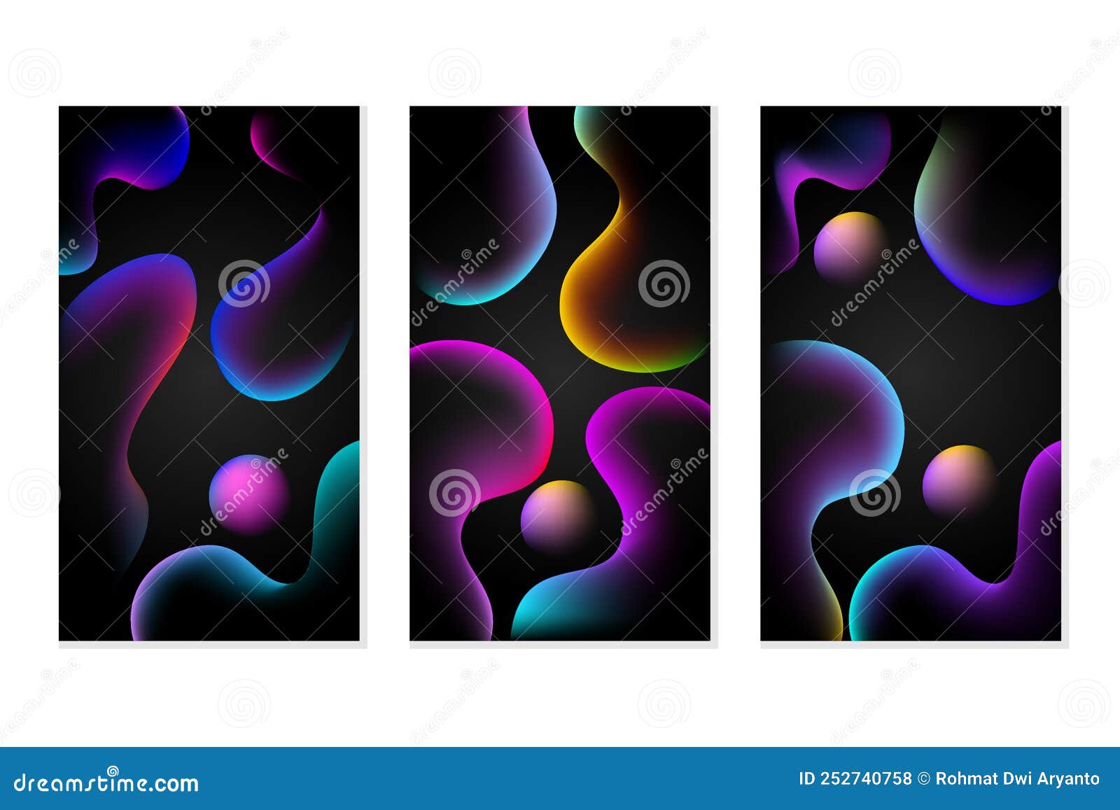 Set of Background with Gradient Liquid Colors for Smartphone Stock ...