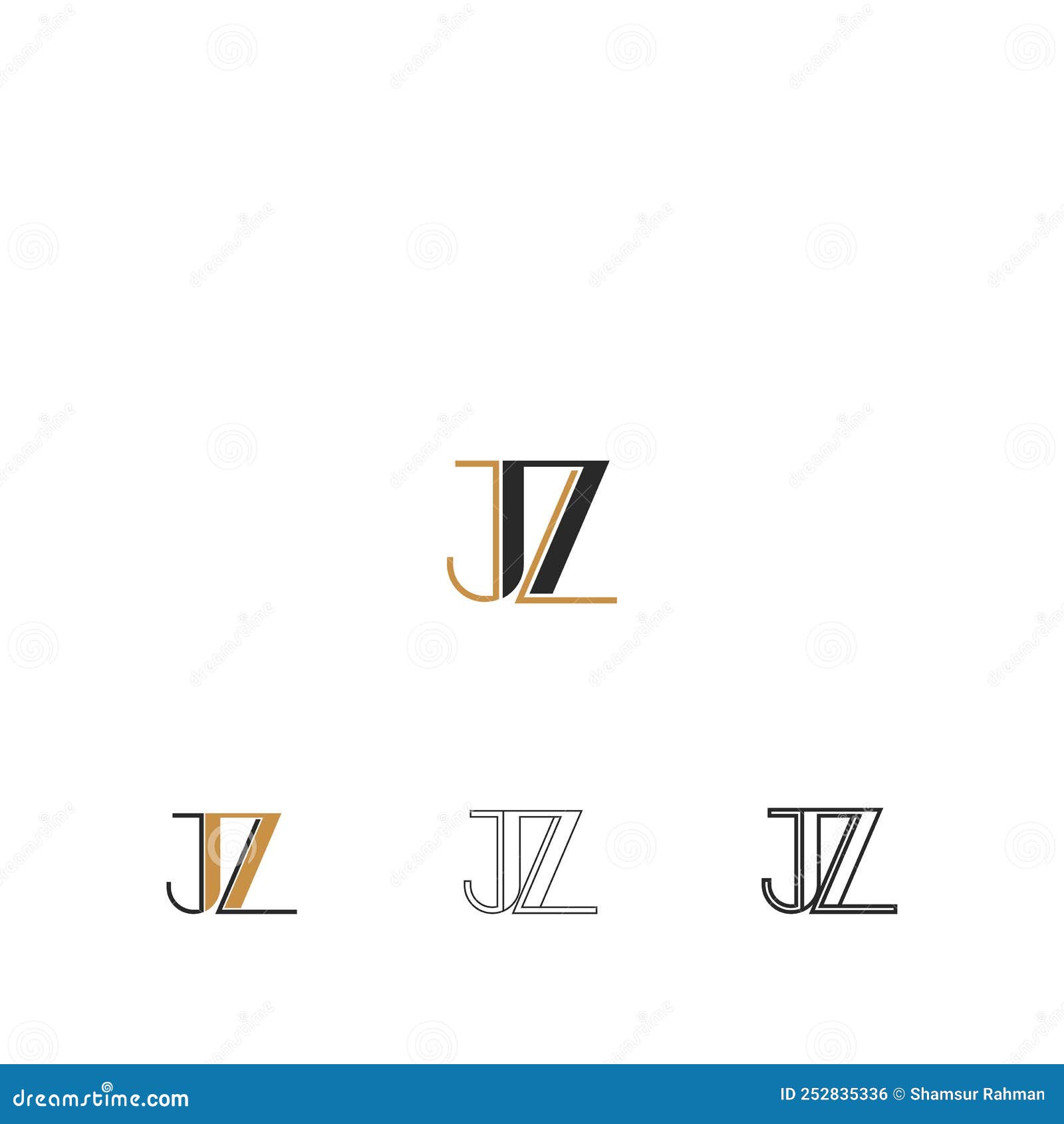 ZJ, JZ, Z and J Abstract Initial Monogram Letter Alphabet Logo Design ...